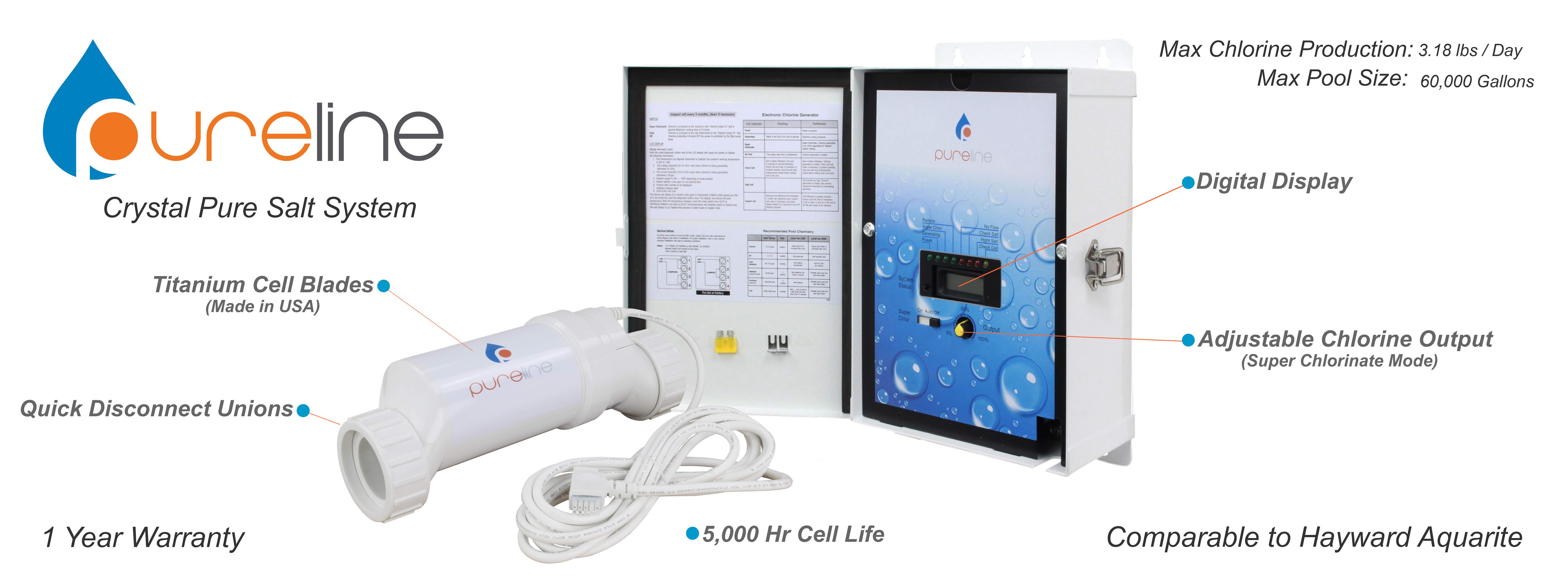 PureLine Pool Salt System Up To 60,000 Gallons LT - PL7714 - INYOPools.com