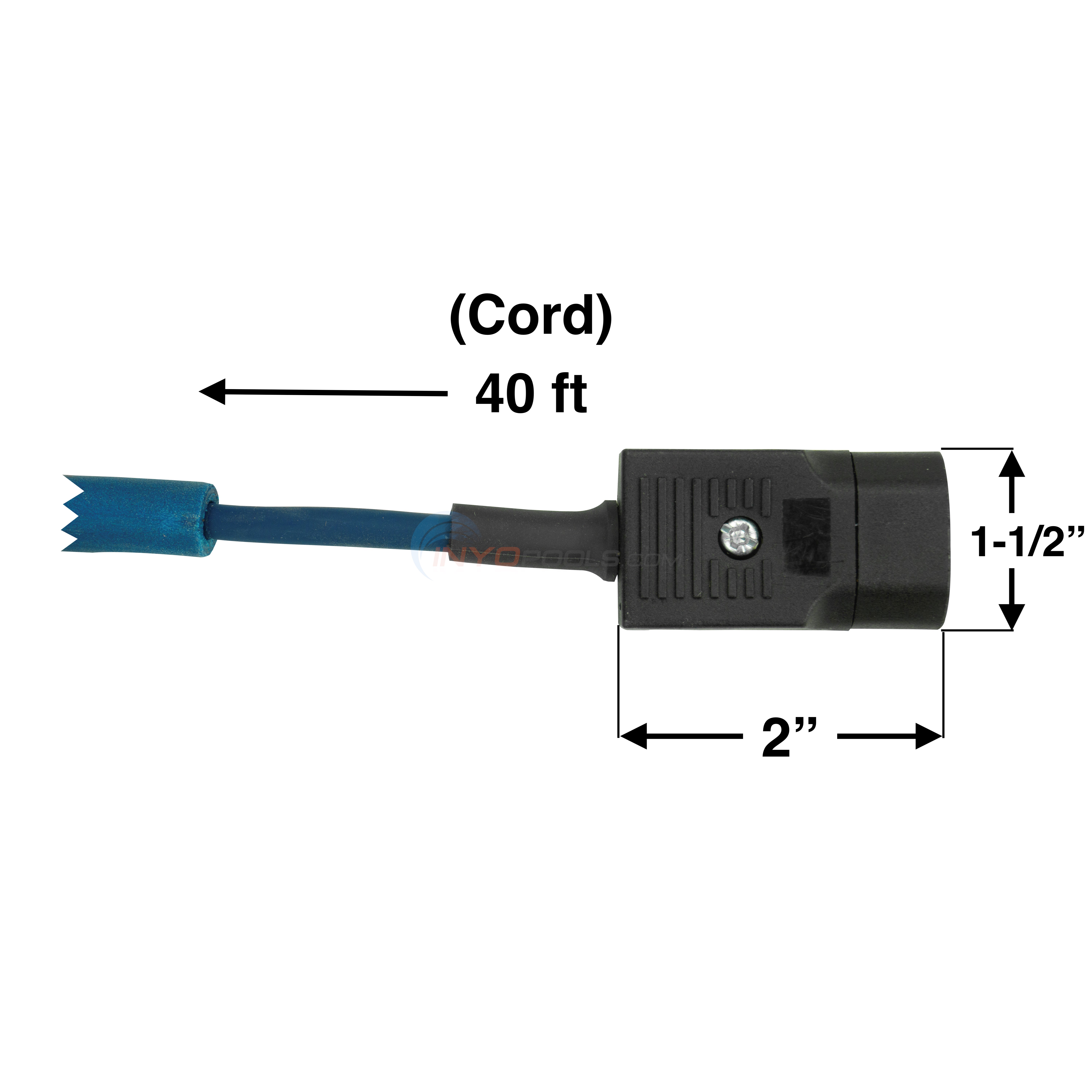 40' CABLE ASSEMBLY w/MALE PLUG (BLUE / GREEN) FITS: POOL ROVER Jr ...
