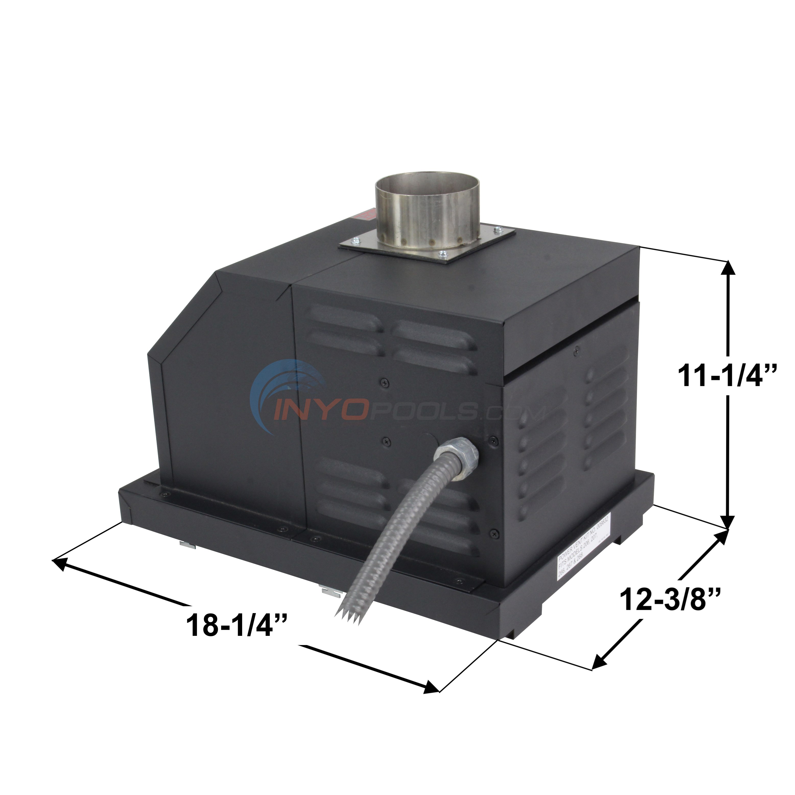 Raypak D-2 Indoor Power Vent, 206-267, 115/230V - 009832 - INYOPools.com