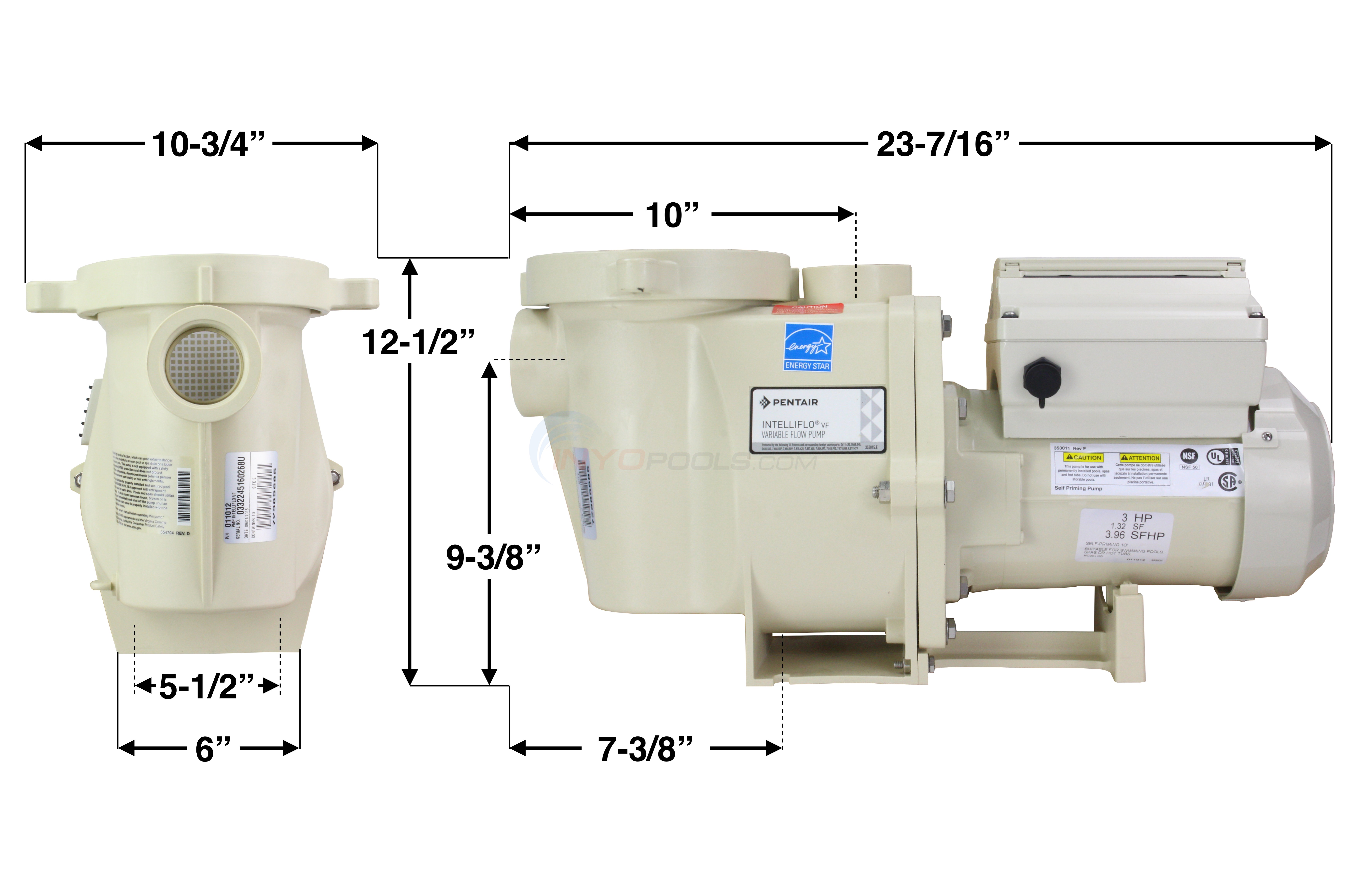 Pentair IntelliFlo VF Variable Speed Pump - 011012 - INYOPools.com