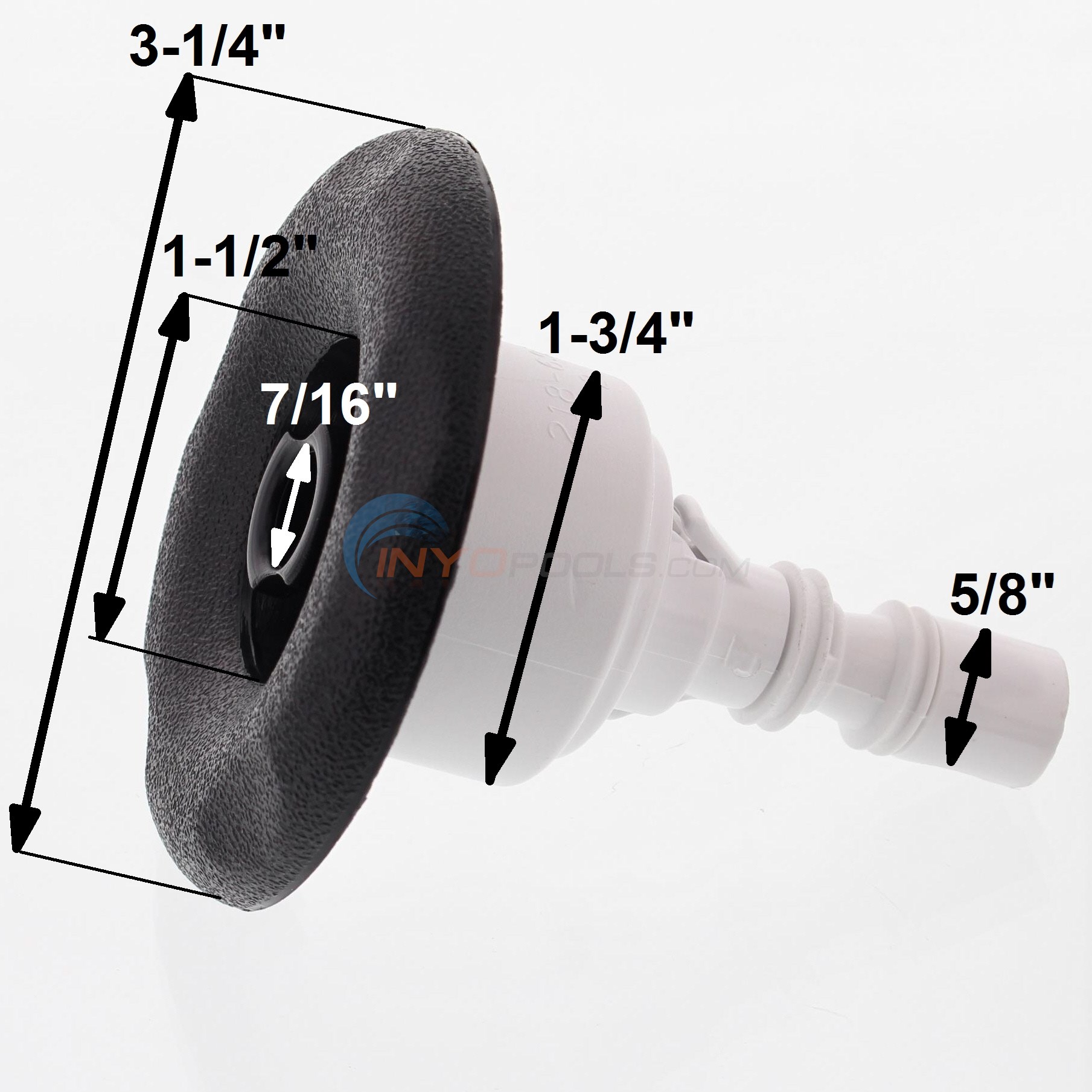 Adjustable Mini Storm Directional 3-1/4" Textured Scallop Snap In Black ...