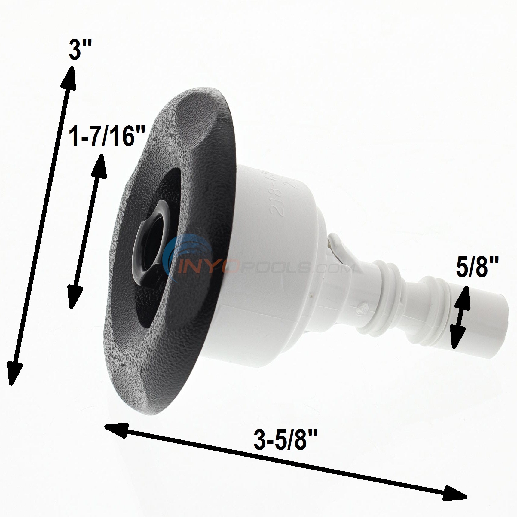 Adjustable Mini Storm Directional 3" Textured Scallop Snap In Black ...