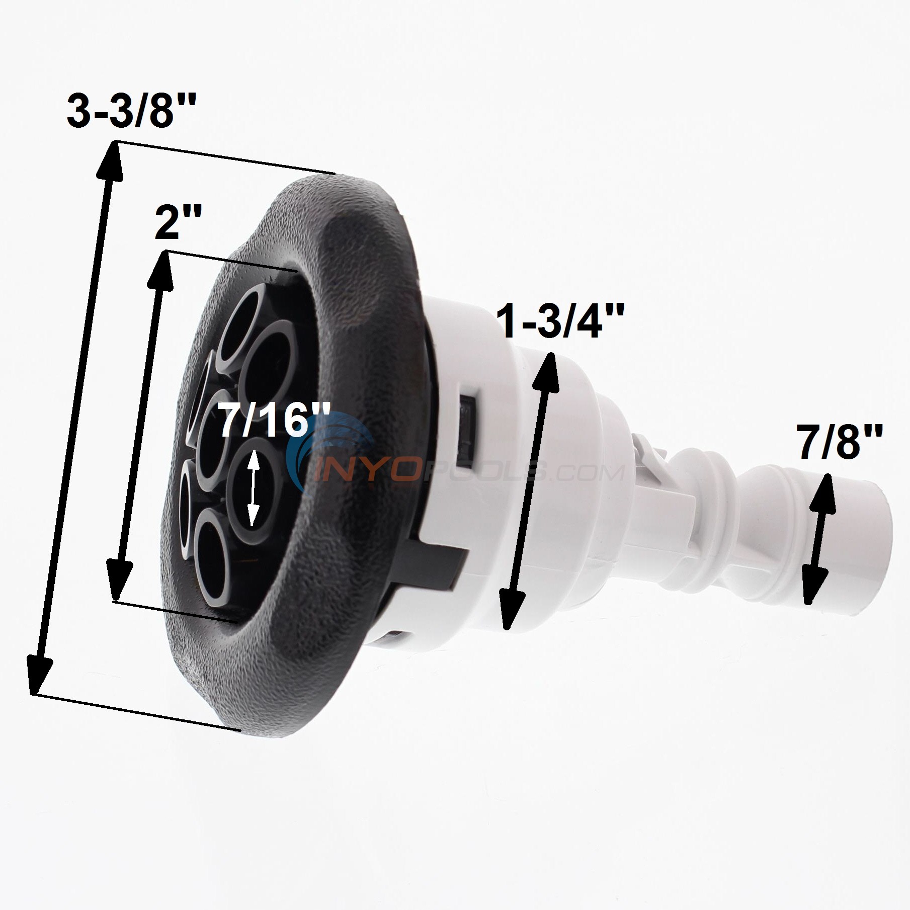 Waterway Poly Storm Jet - Massage 3-3/8", Black - 212-8031 - INYOPools.com