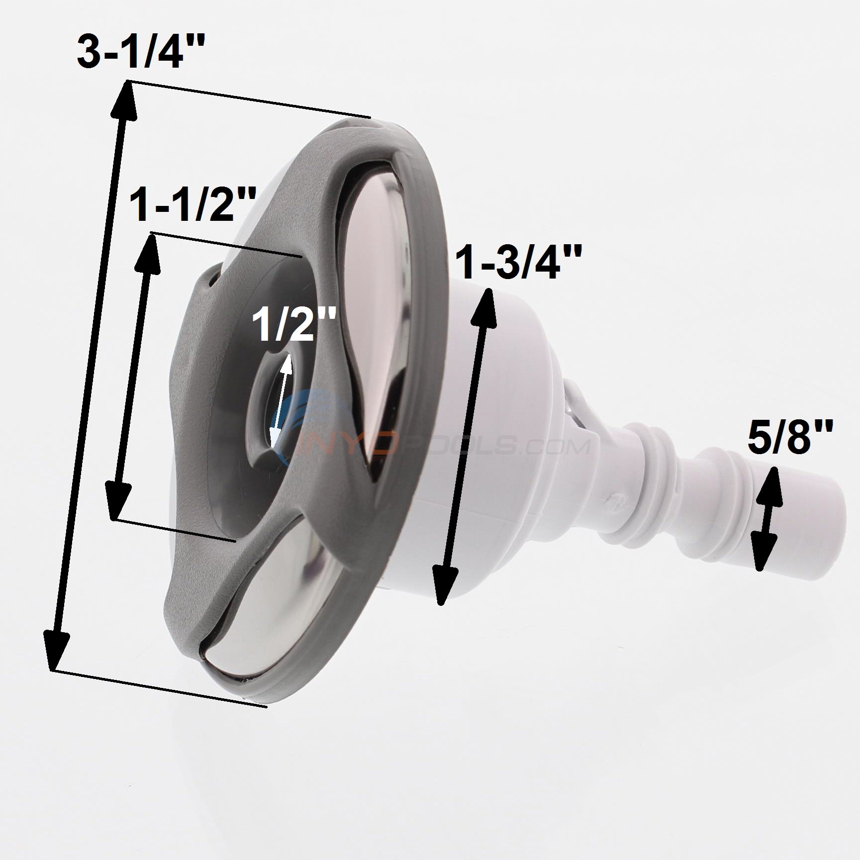 Adjustable Mini Storm Directional 3-1/4" Swirl Snap In Stainless/Dark ...