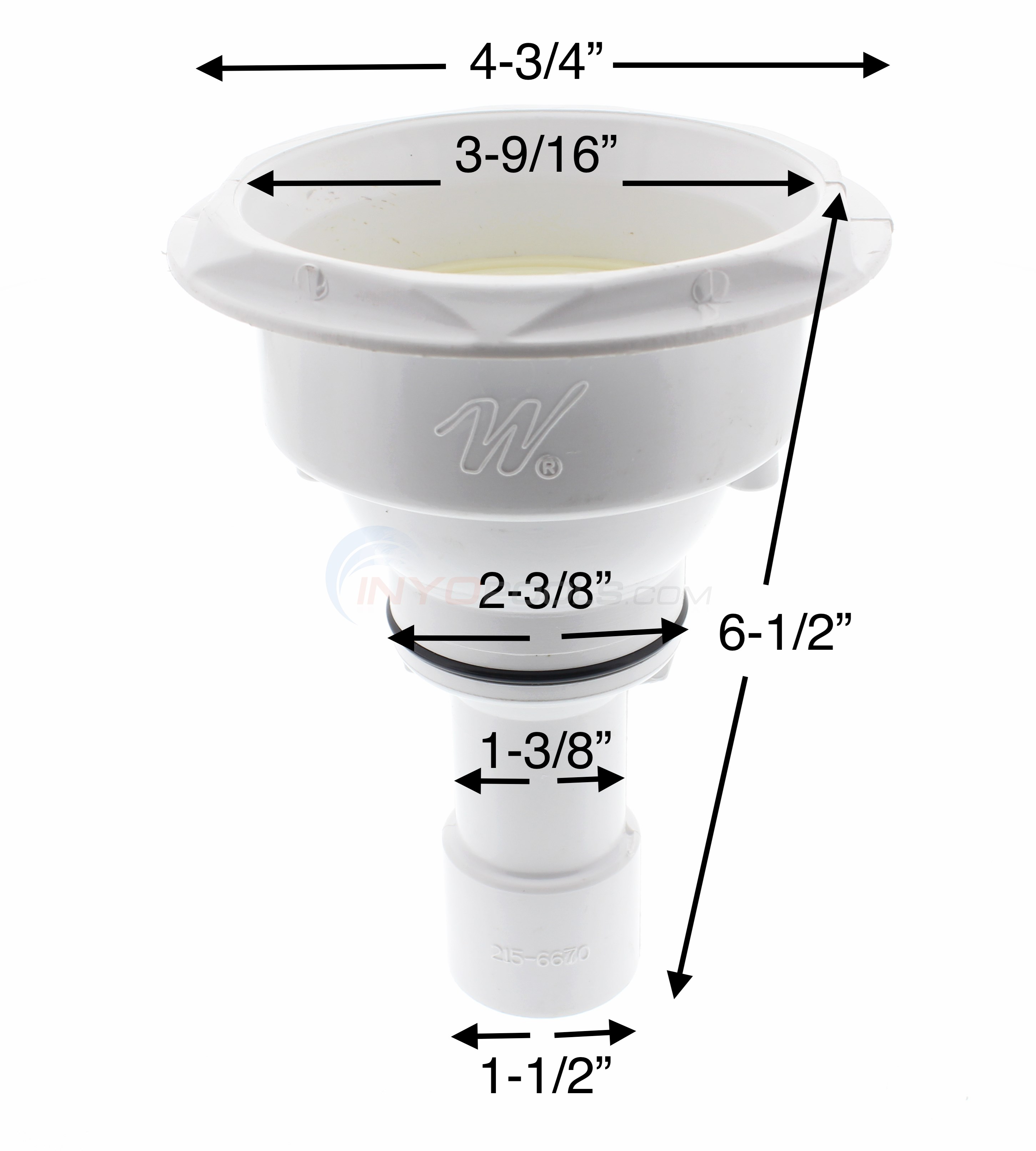 Waterway Power Gunite Jet Threaded Wall Fitting- White - INYOPools.com