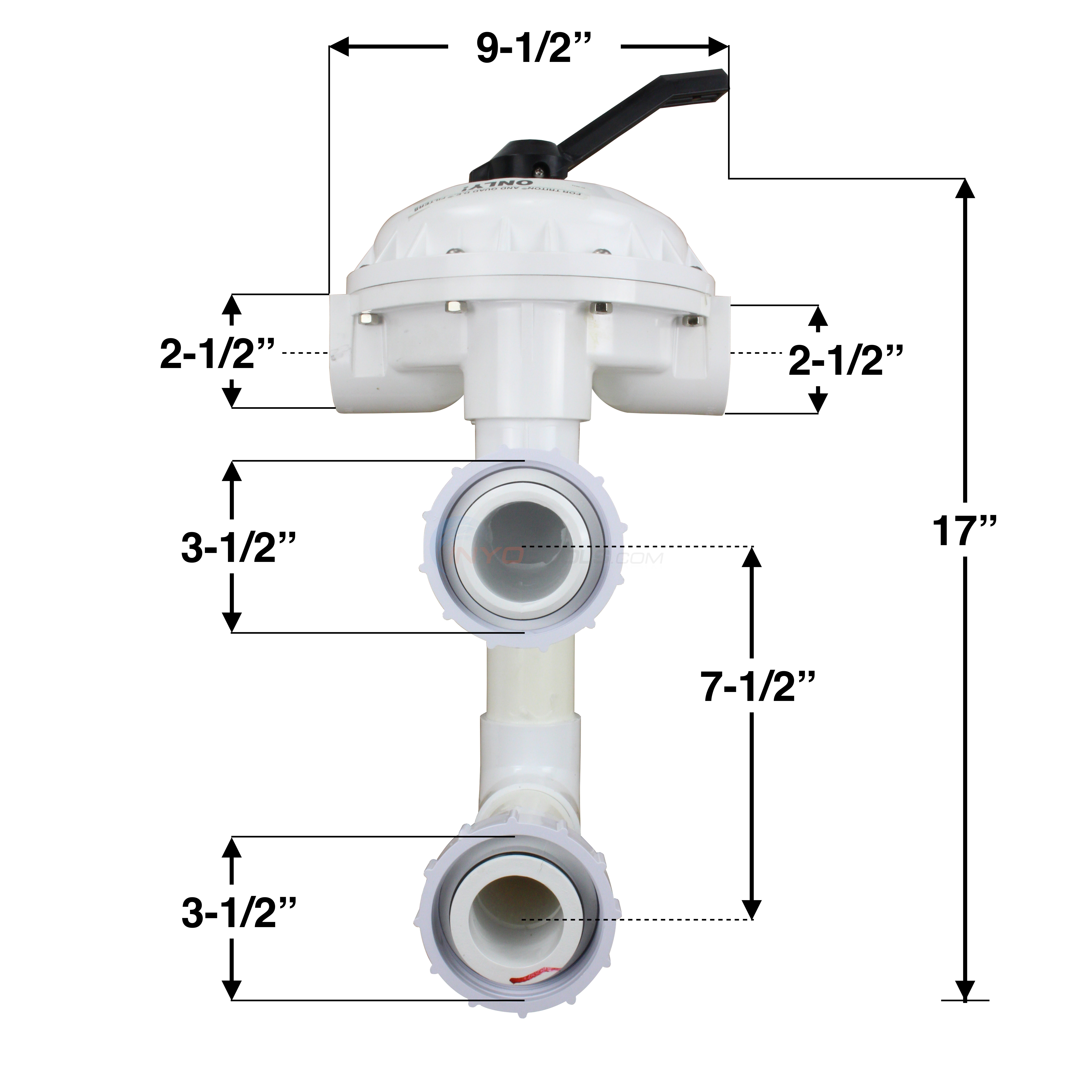 Pentair® 2" Hi-Flow™ Multiport Valve with Plumbing - 261050 For Triton ...