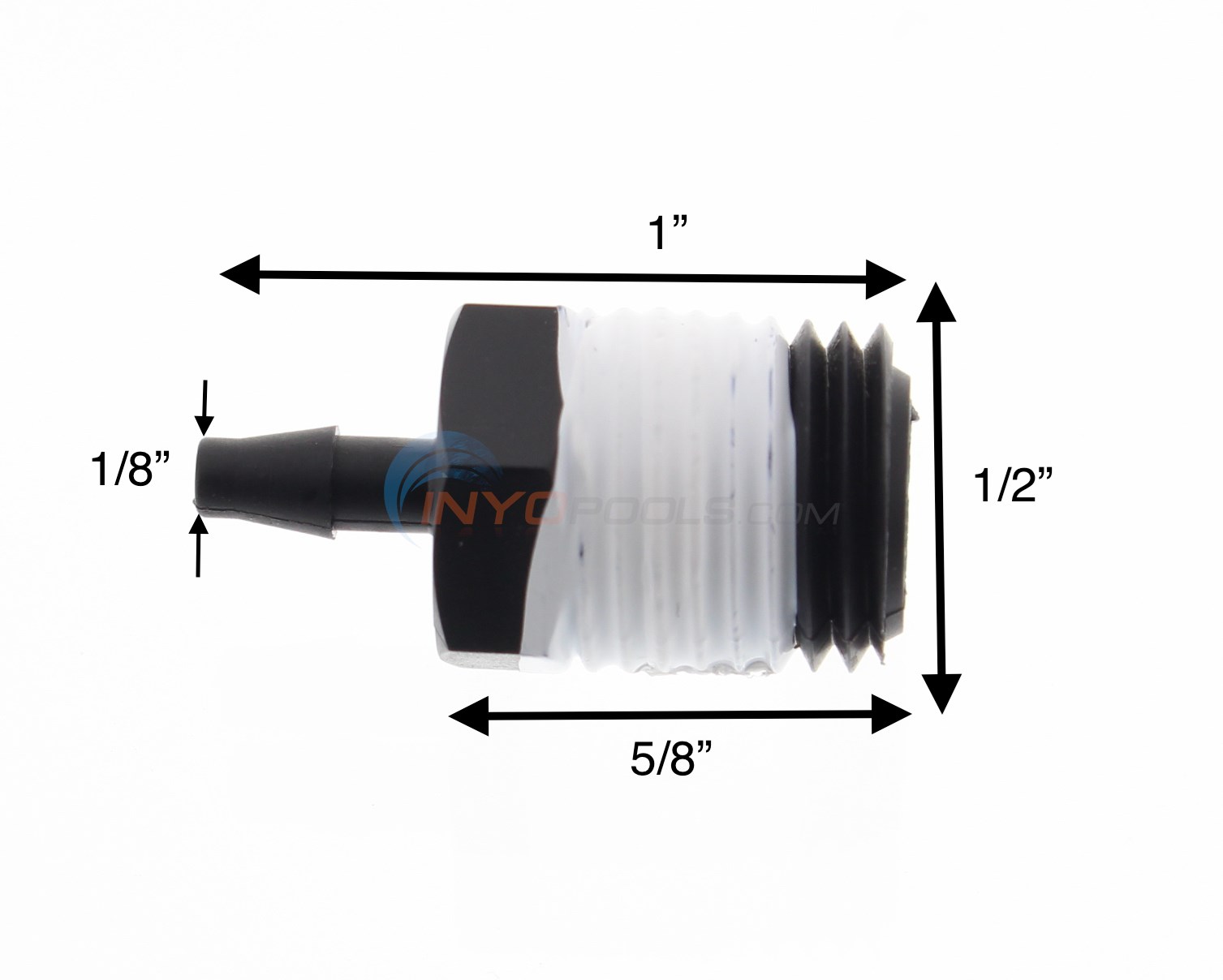 HOSE BARB NYLON 1/4" FOR COND AND MANIFOLD WATER PR SW LINE - INYOPools.com