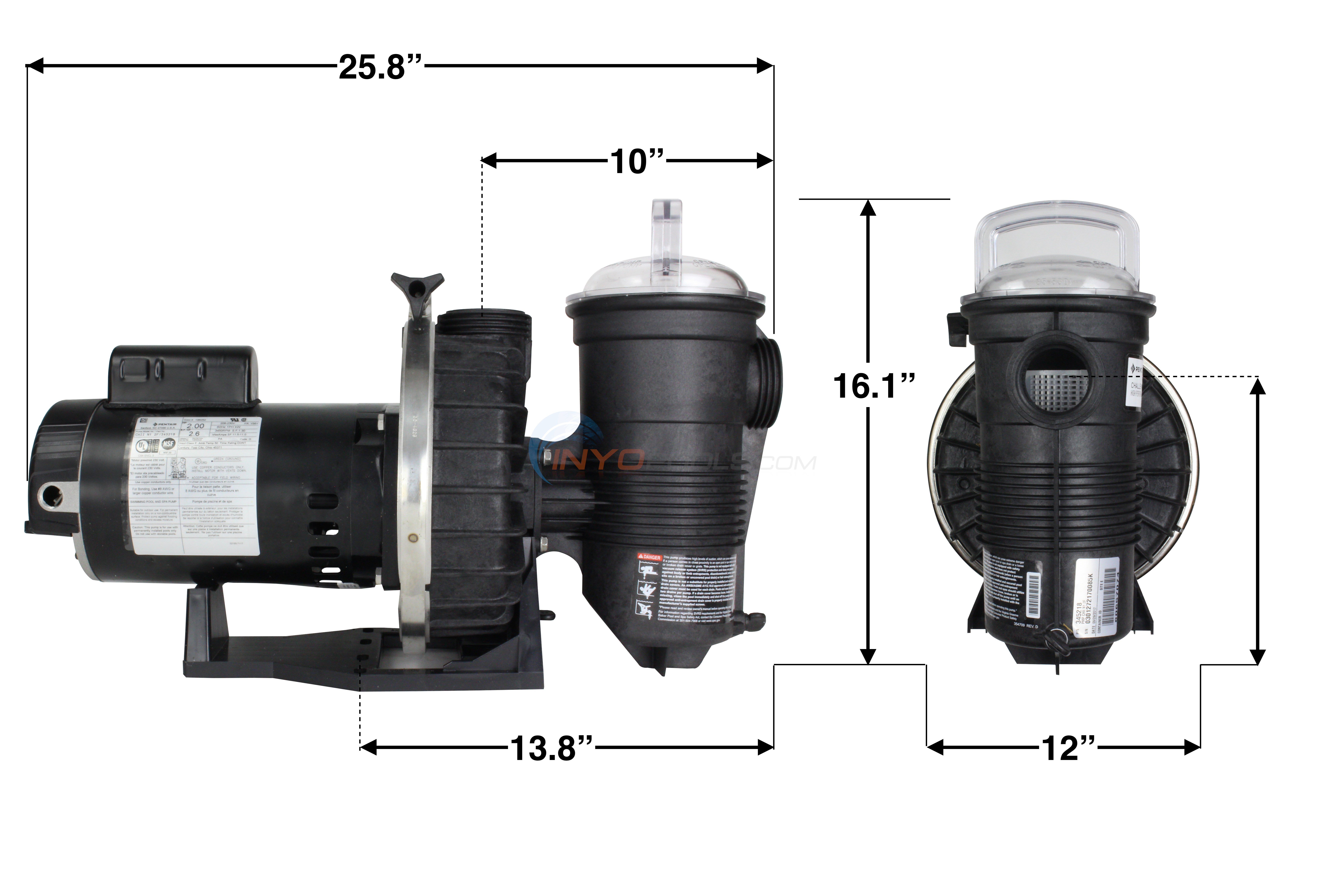Pentair Challenger CH 2 HP 230V Single Speed FR Pump - INYOPools.com