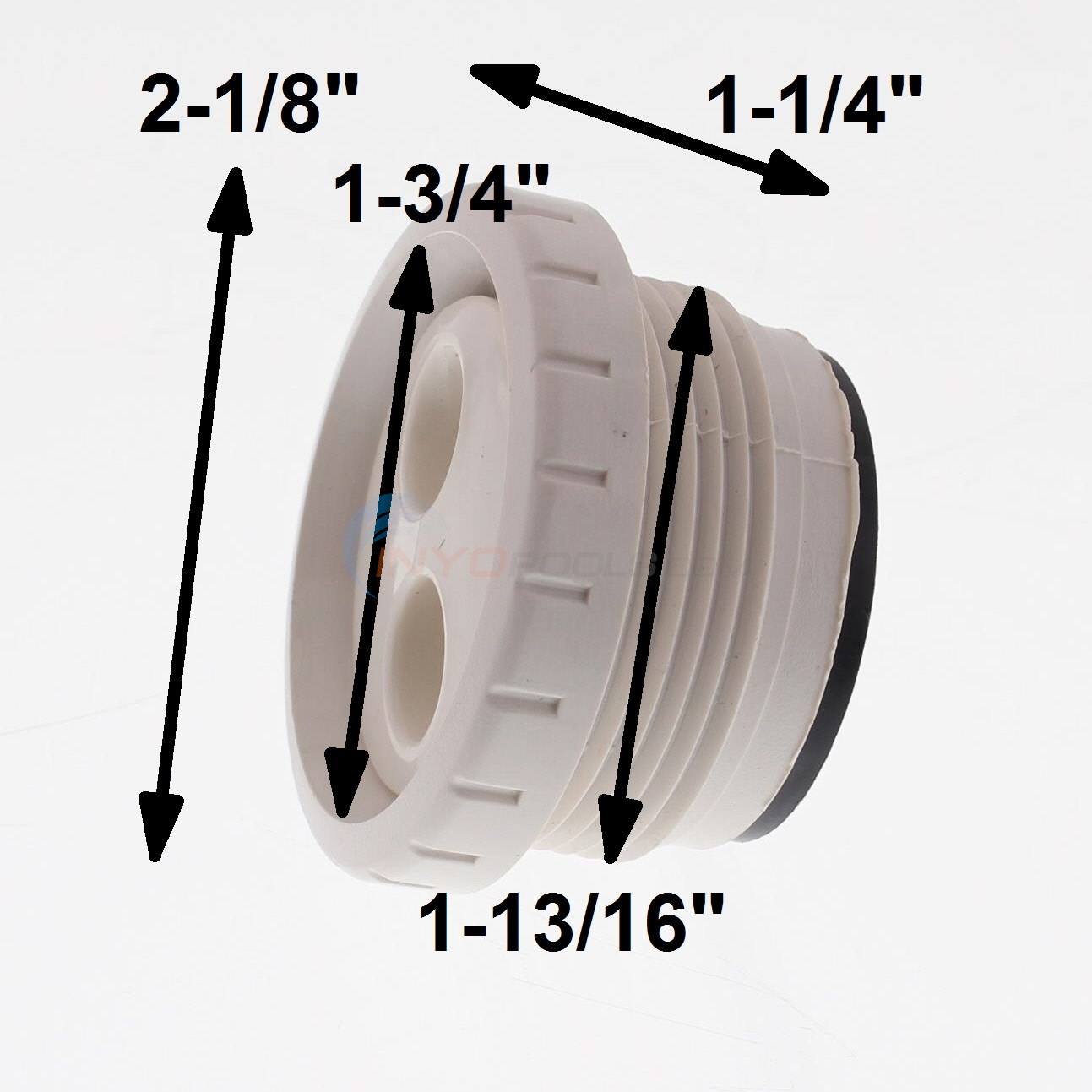 Rotating Eyeball Jet Assembly, 1-1/2" MPT, White - 212-9170 - INYOPools.com