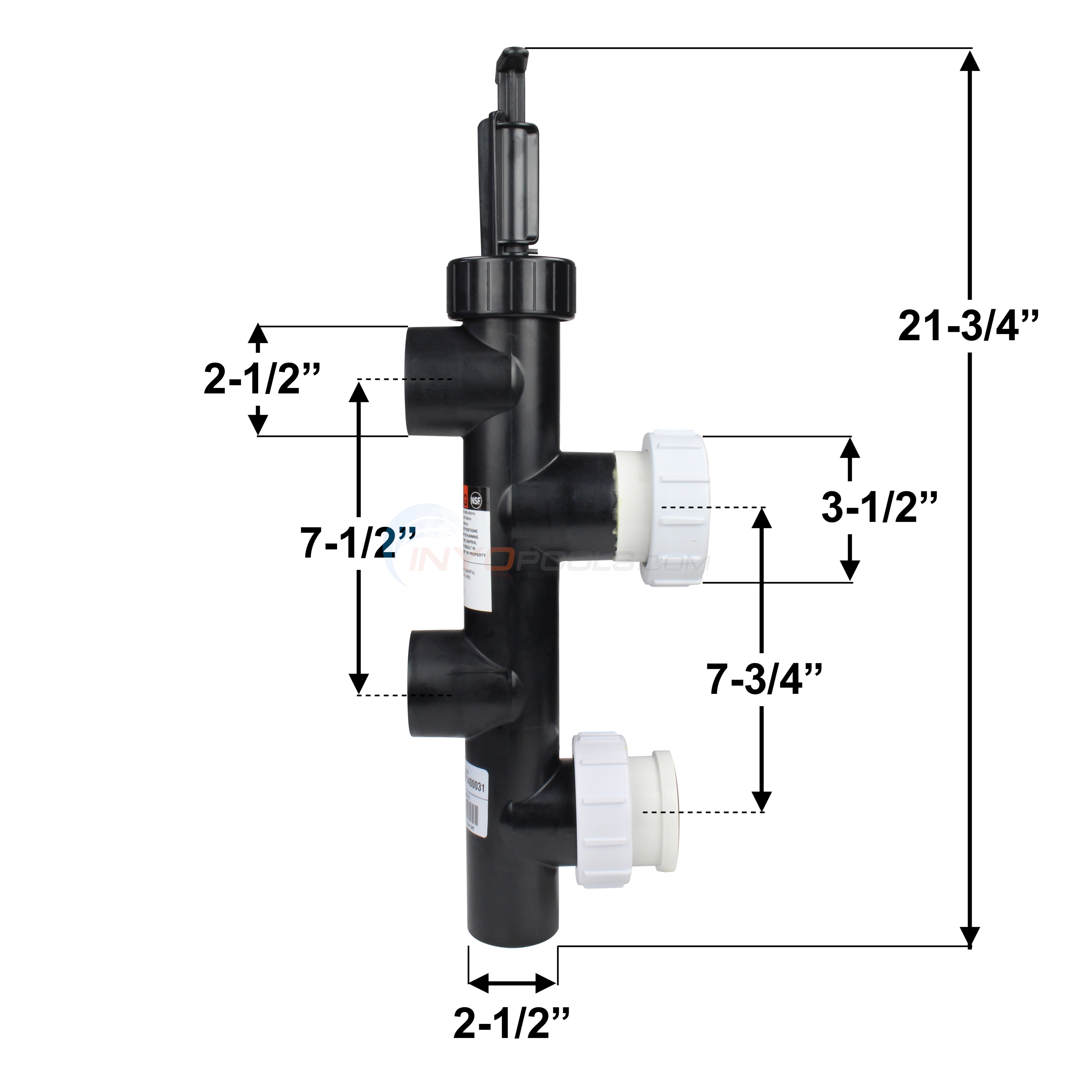 Pentair Valve, 2" Push-pull, 7.81" Center (263053) - 4685-1 - INYOPools.com