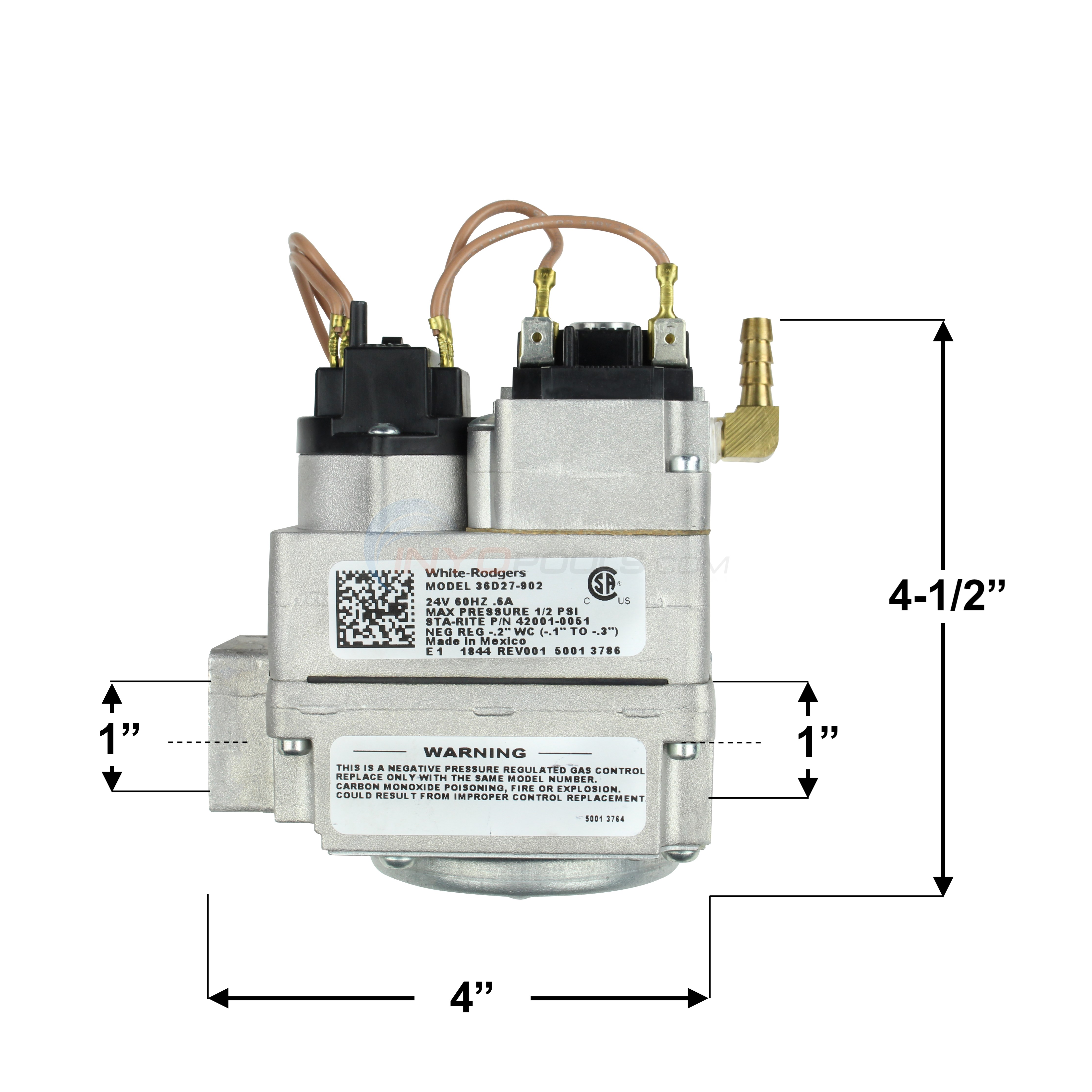 Pentair Heater Combination Gas Control Valve Kit - 42001-0051S ...