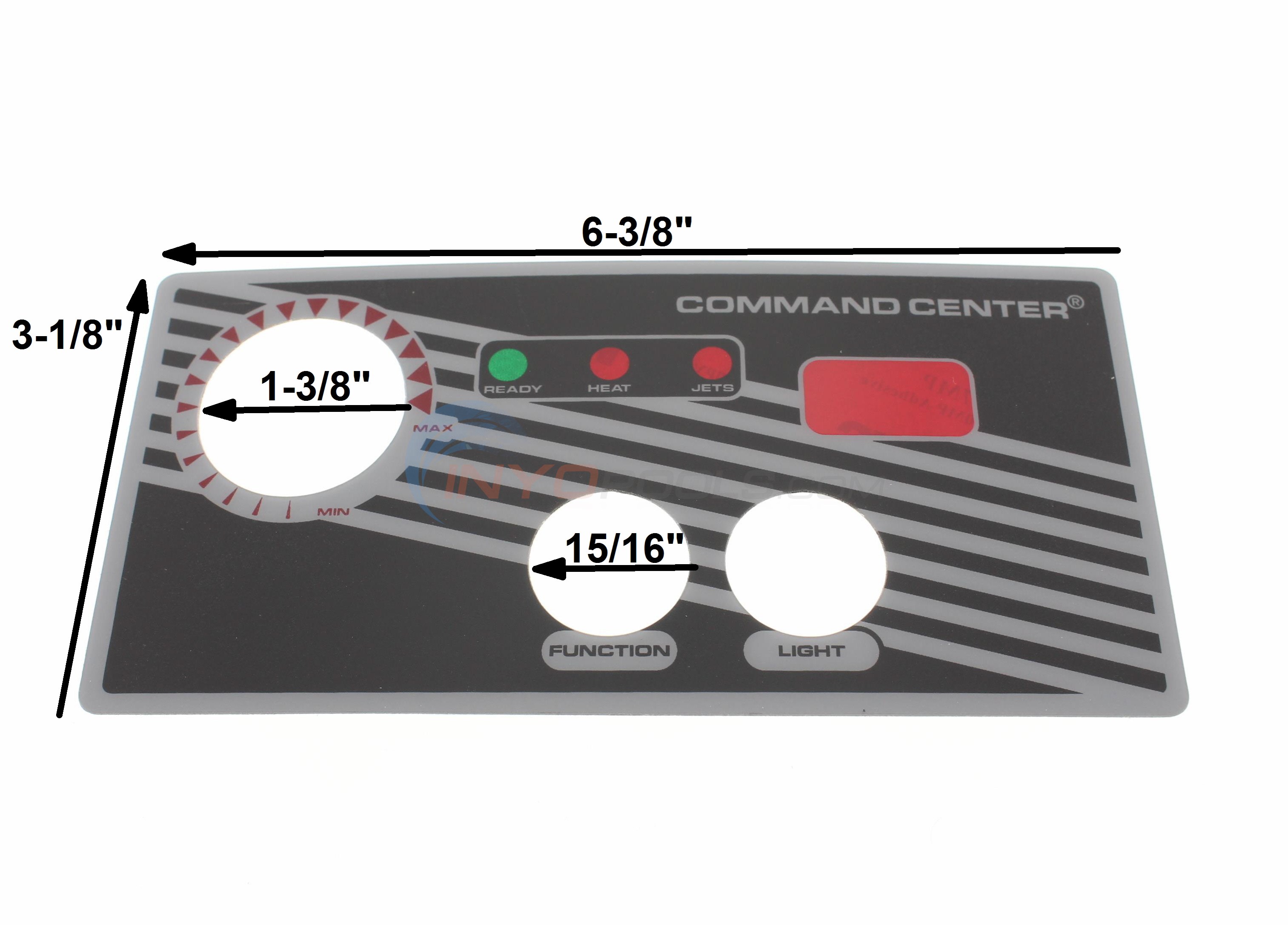 TecMark Label/ Faceplate-2 Button W/display - 30215BM - INYOPools.com