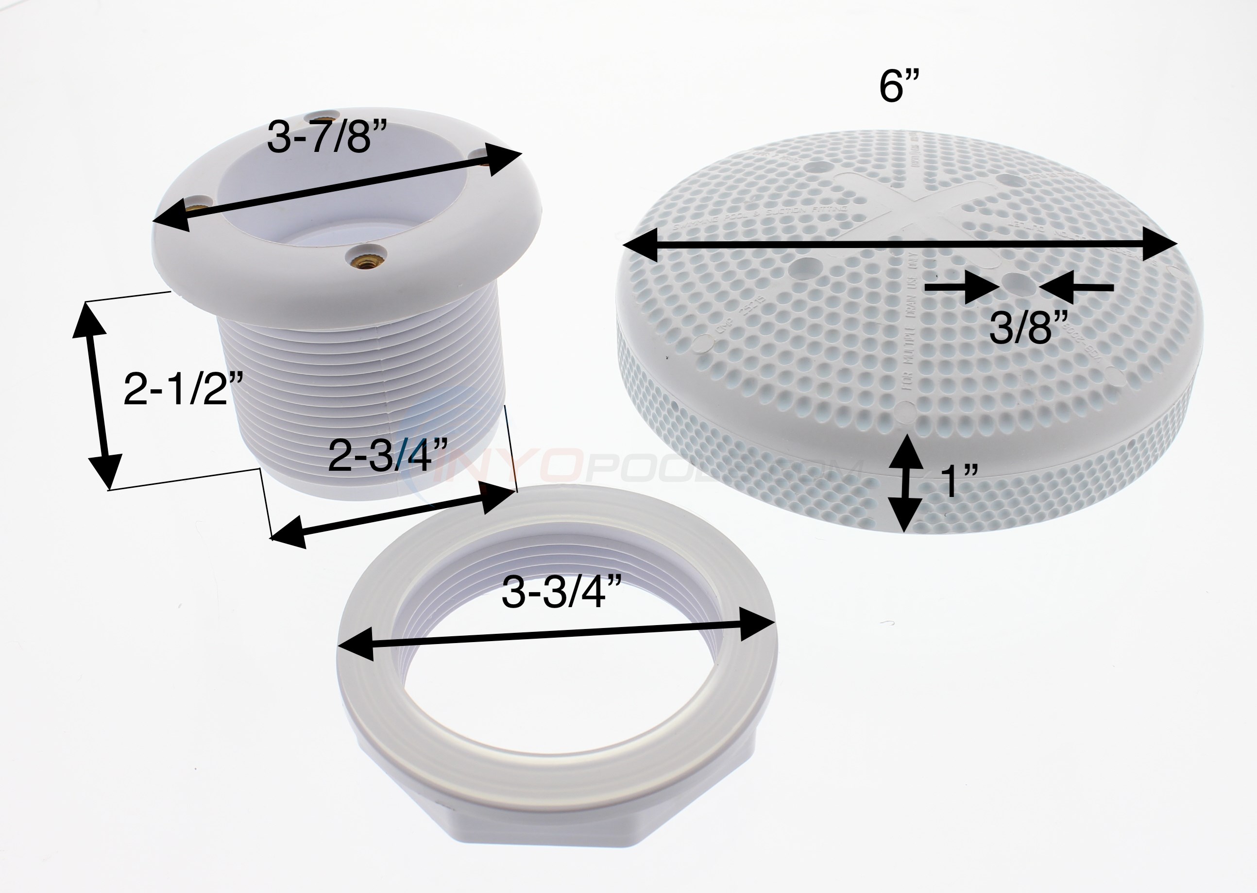 CMP Suction Assembly, Fiberglass Pool, VGBA, White - 25215-000-000 ...