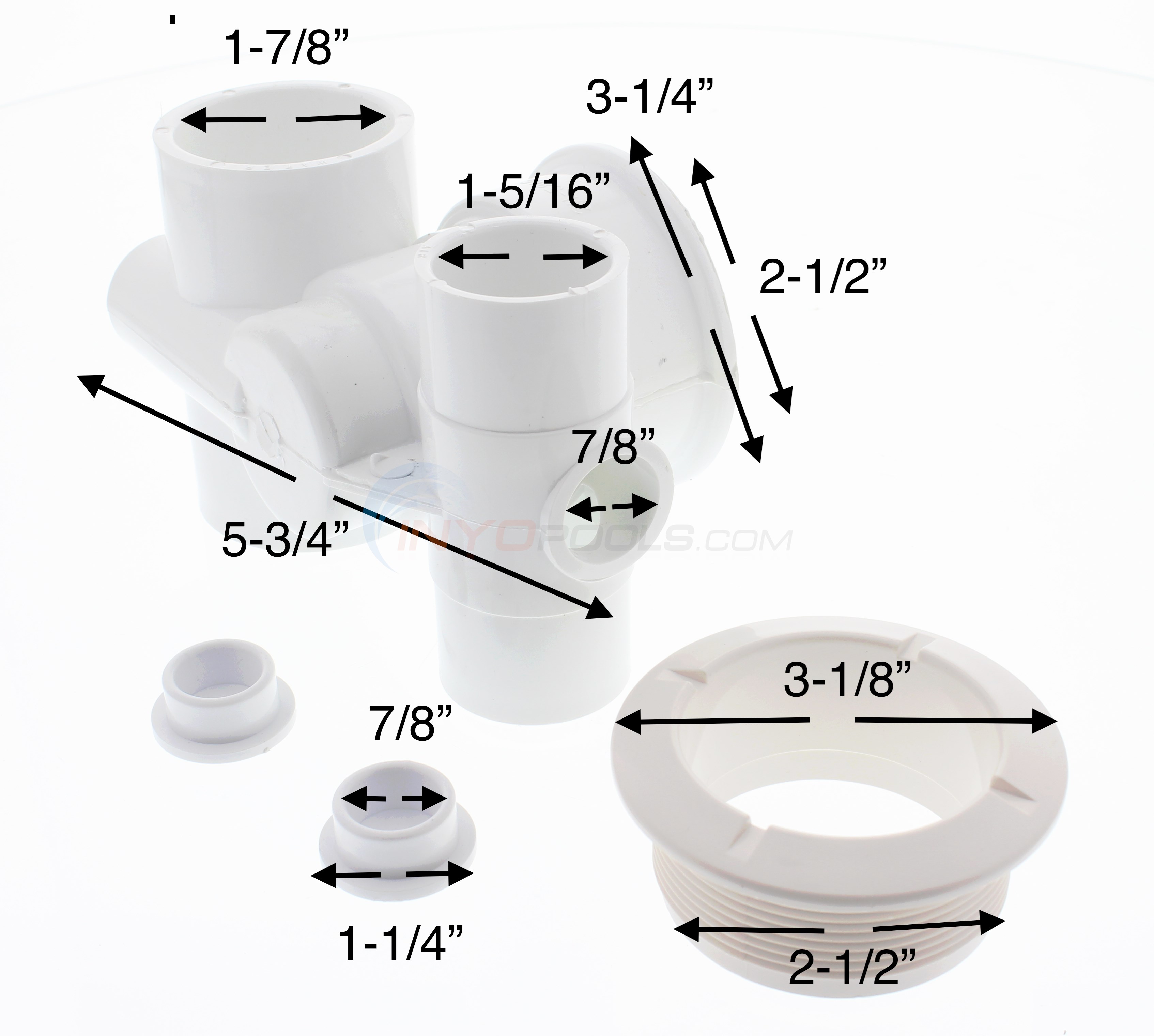 Waterway Poly Jet Body Assembly, 1-1/2" X 1" - 210-5860 - INYOPools.com