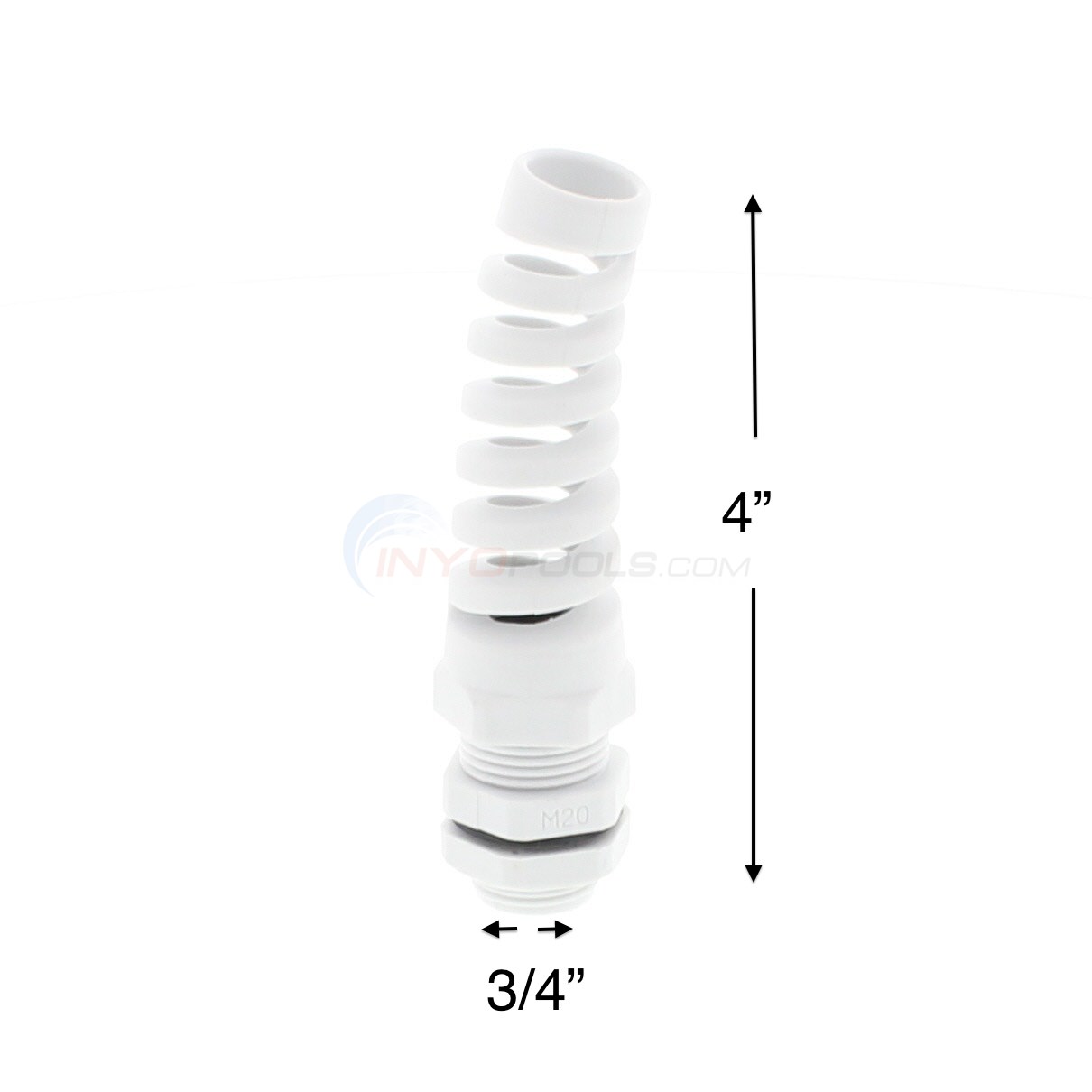 Pigtail, Nylon Flex, Gray, with Nut & Washer; (Single) - INYOPools.com