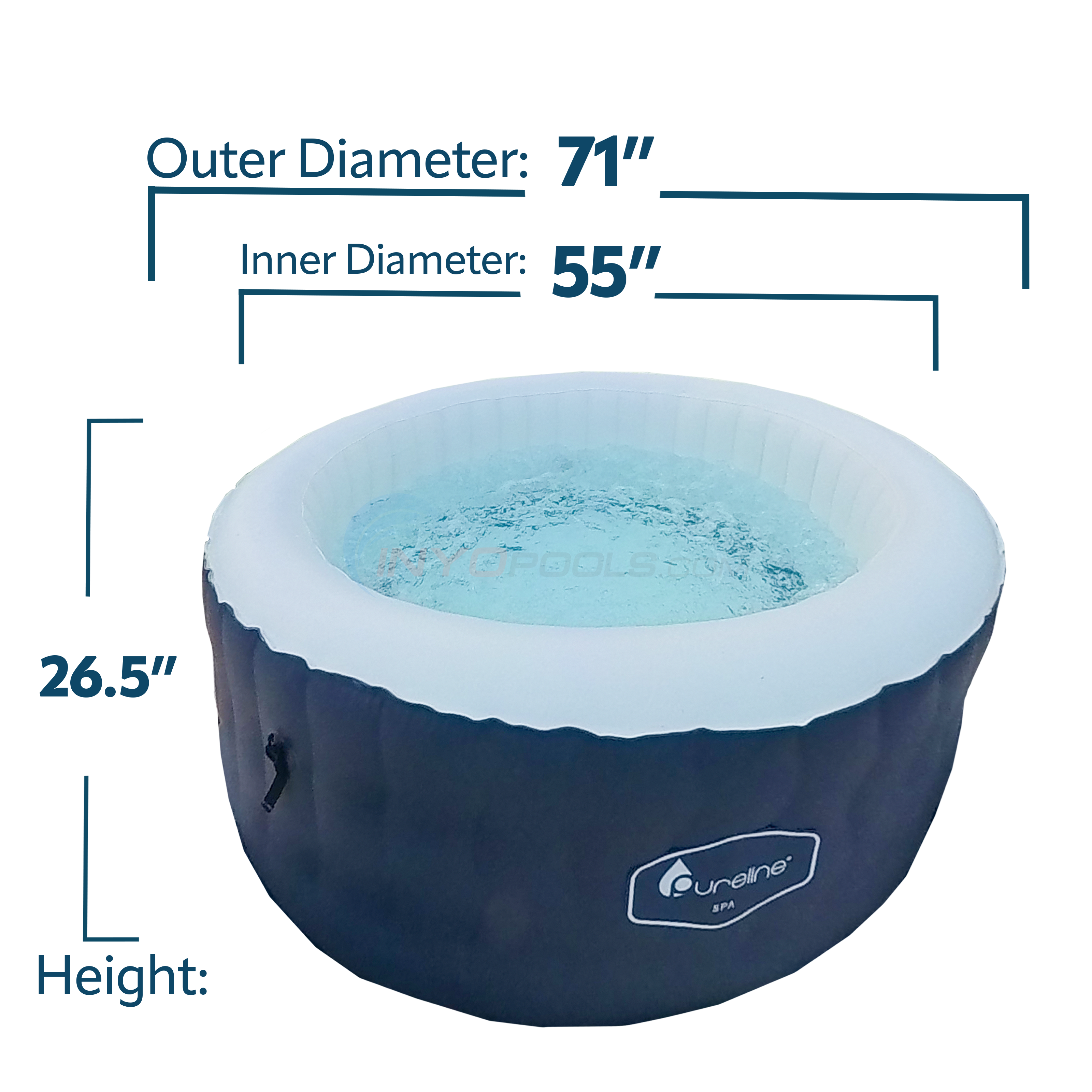 Pureline Oasis Inflatable Spa | Pump, Filter, Heater Included | 120v ...