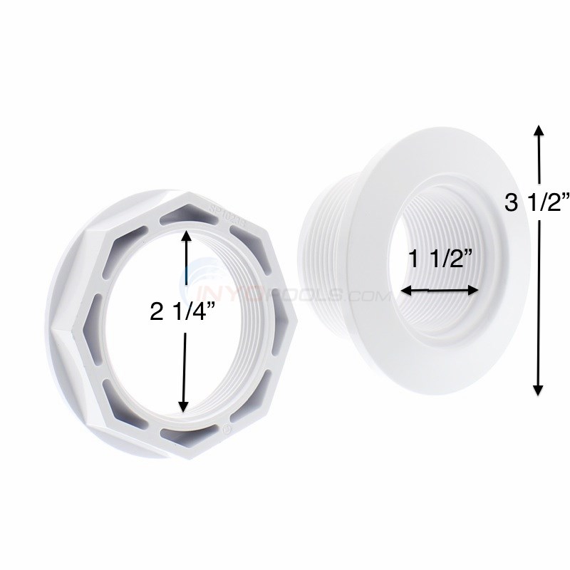 CMP Wall Fitting with Locknut & Gaskets, White - SP1023 - INYOPools.com