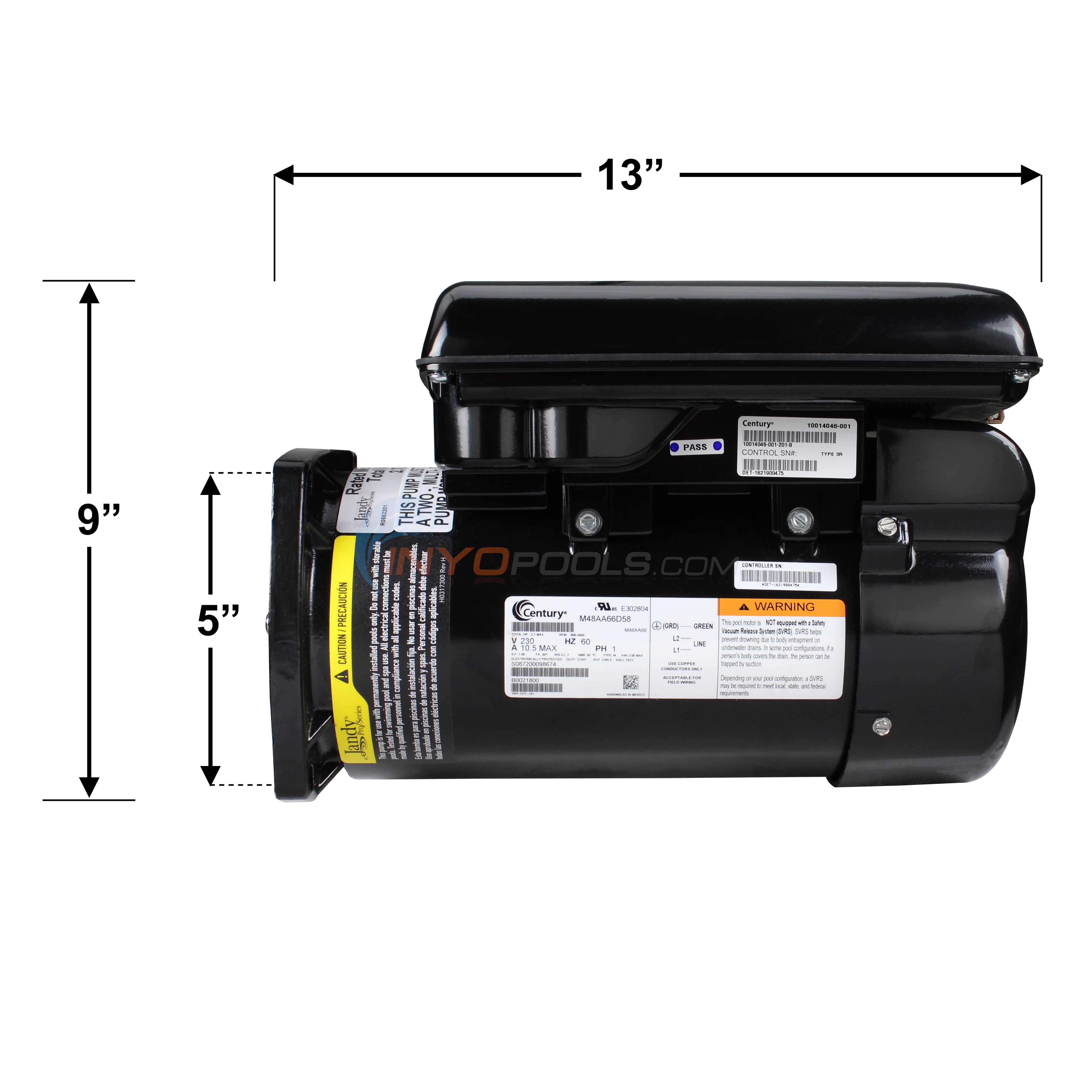 Jandy Zodiac ePump JEP2.0, Gen II Motor with Drive Kit - R0562201 ...