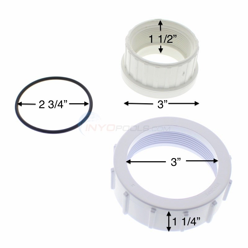 Pentair Half Union Adapter Replacement Kit, 2" FPT - PKG 189 ...