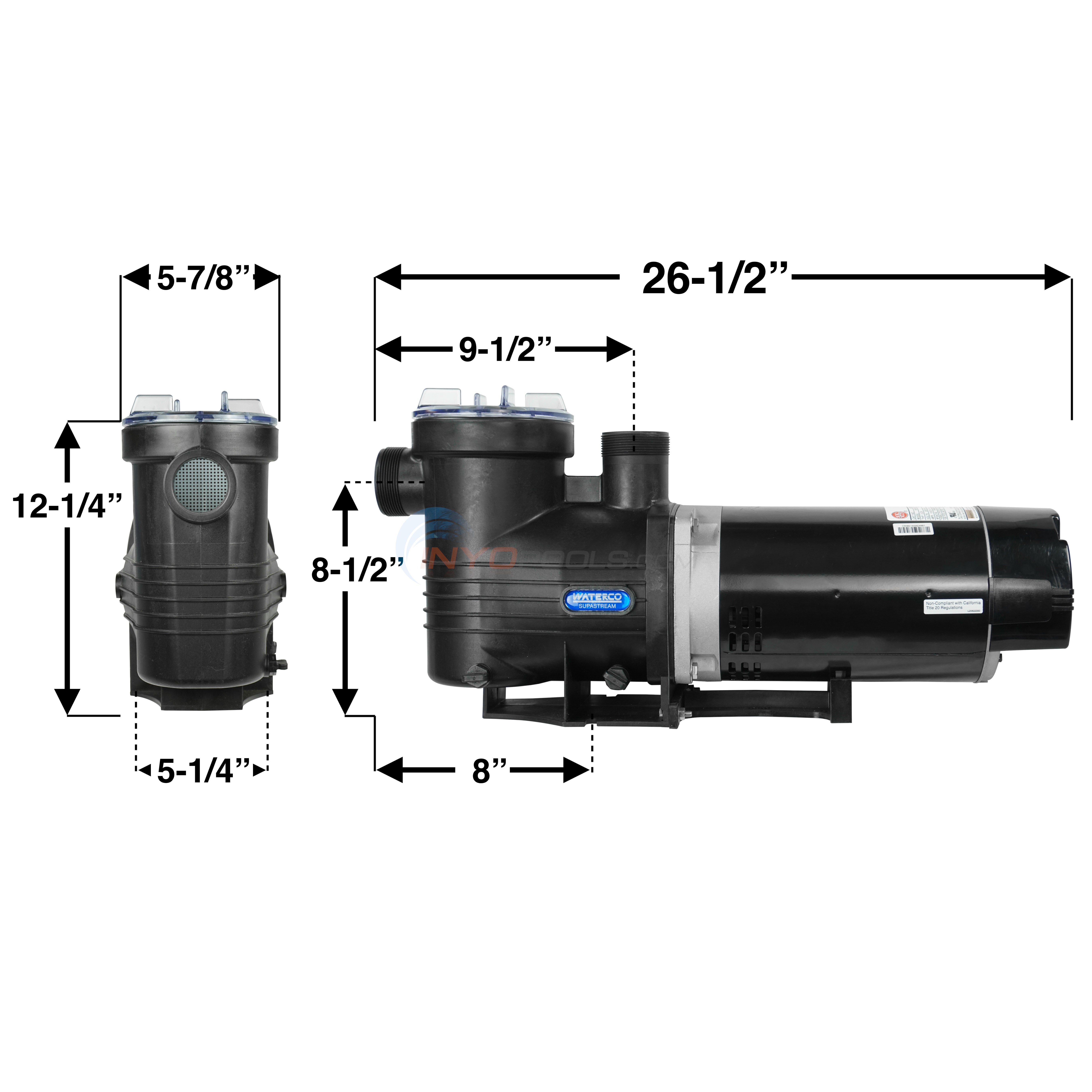 Waterco Supastream InGround Self Priming Pool Pump 1 HP - INYOPools.com