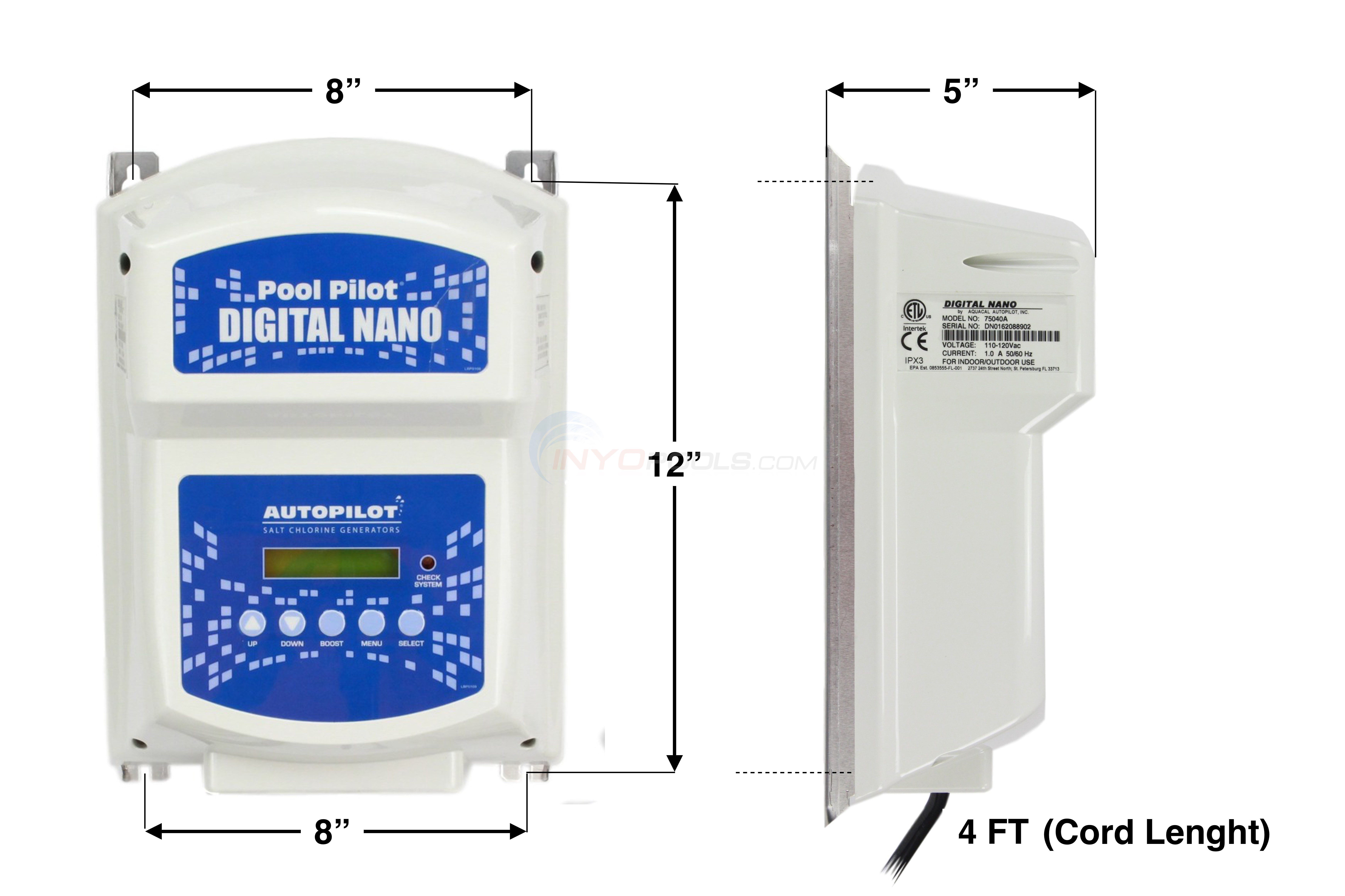 AutoPilot Digital Nano Plus Salt Chlorine Generator 115V - INYOPools.com