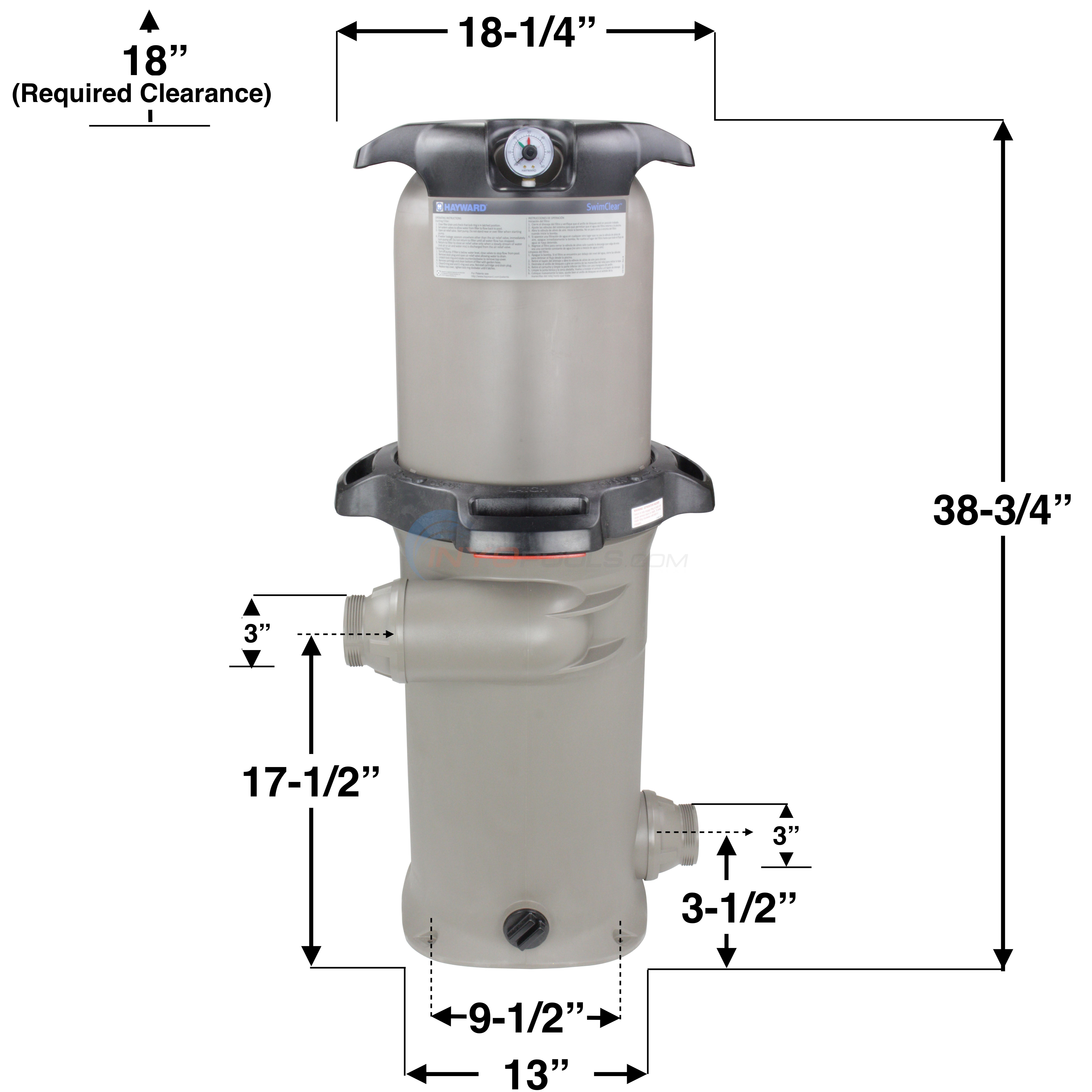 Hayward SwimClear C200S Single Element Filter - INYOPools.com