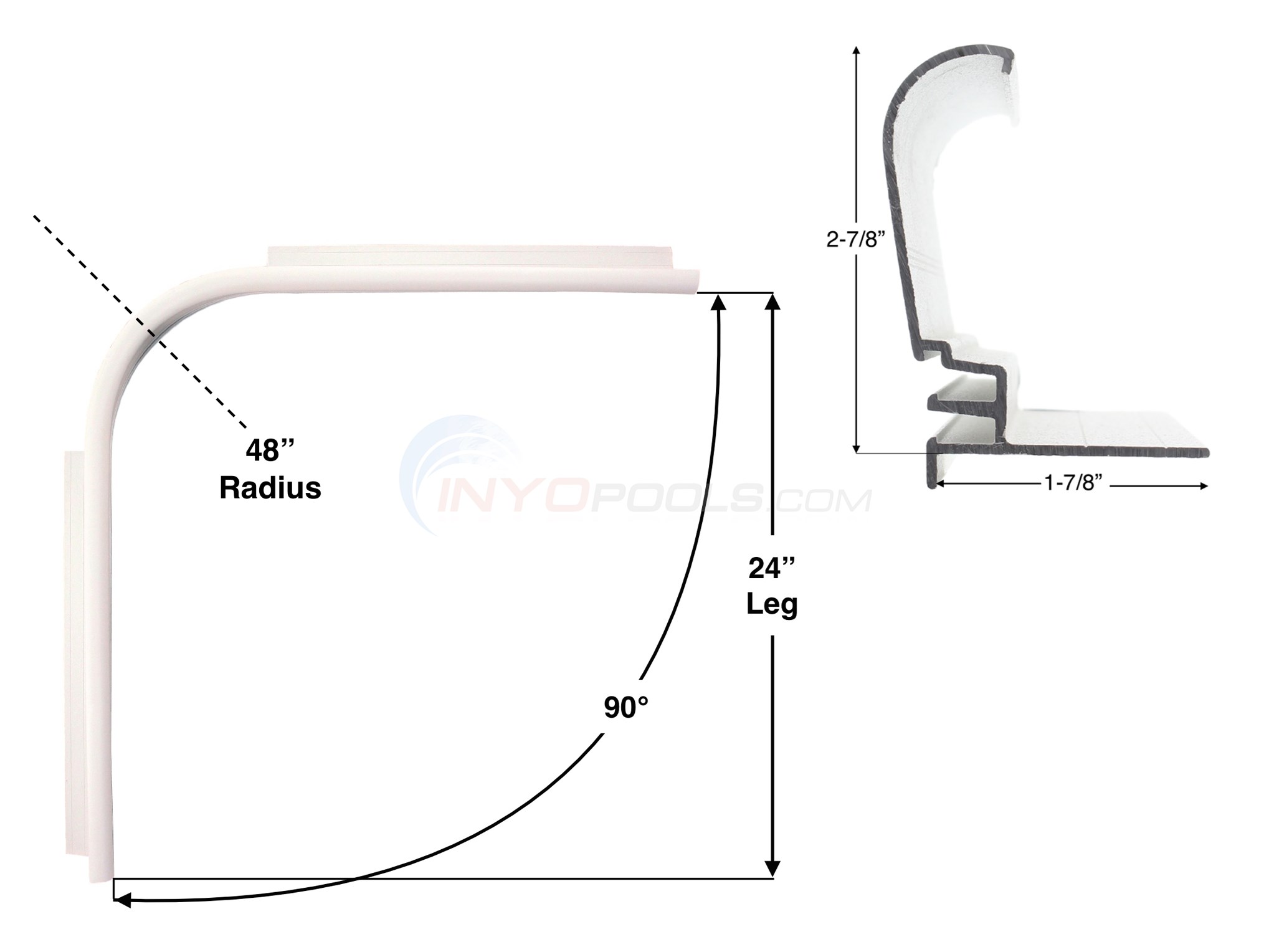 Cinderella CP5 Capstone Coping Corner 90 Degree 4' Radius - INYOPools.com