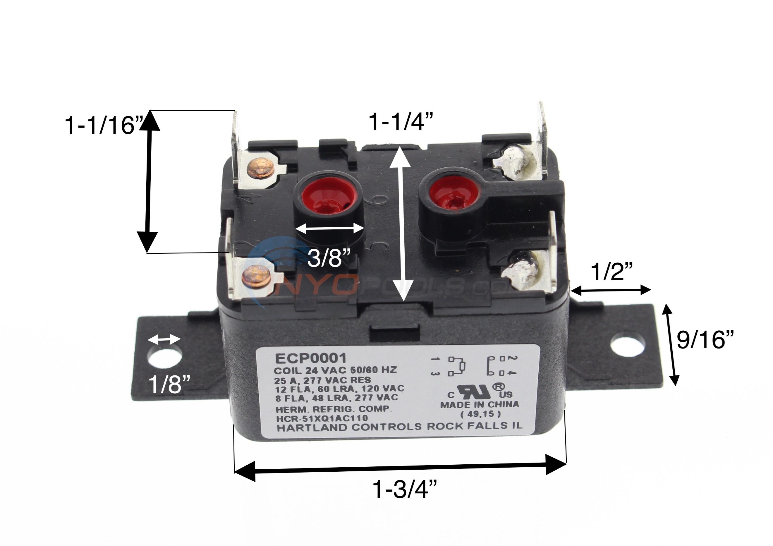 AquaCal FAN RELAY 24 VOLT CONTACTORS - ECP0001 - INYOPools.com
