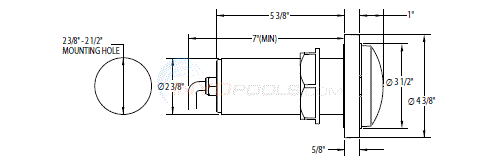 Fiberstars LED Underwater Fiberglass Pool Light 12VAC , 5W, 30' Cord ...