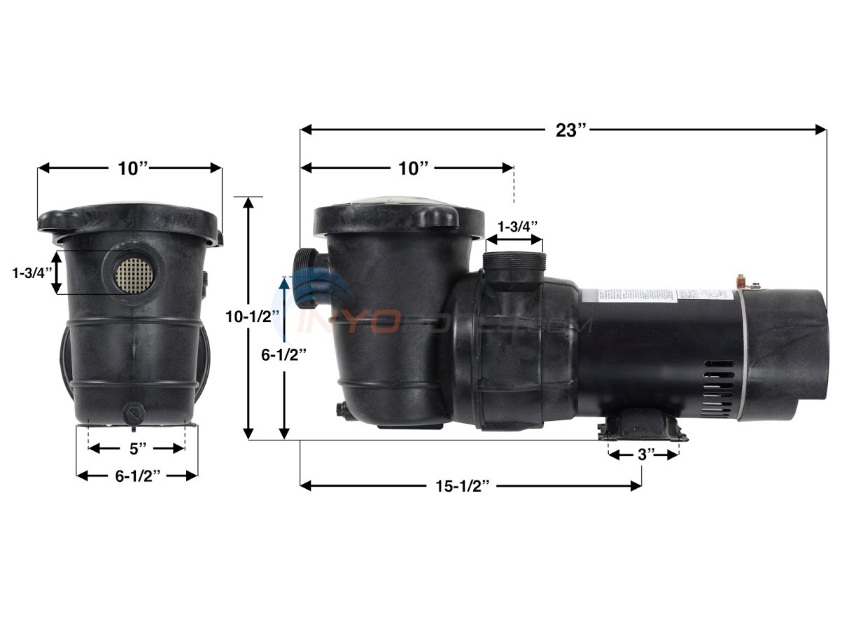 PureLine 1 HP Above Ground Pool Pump - NE6170B - INYOPools.com