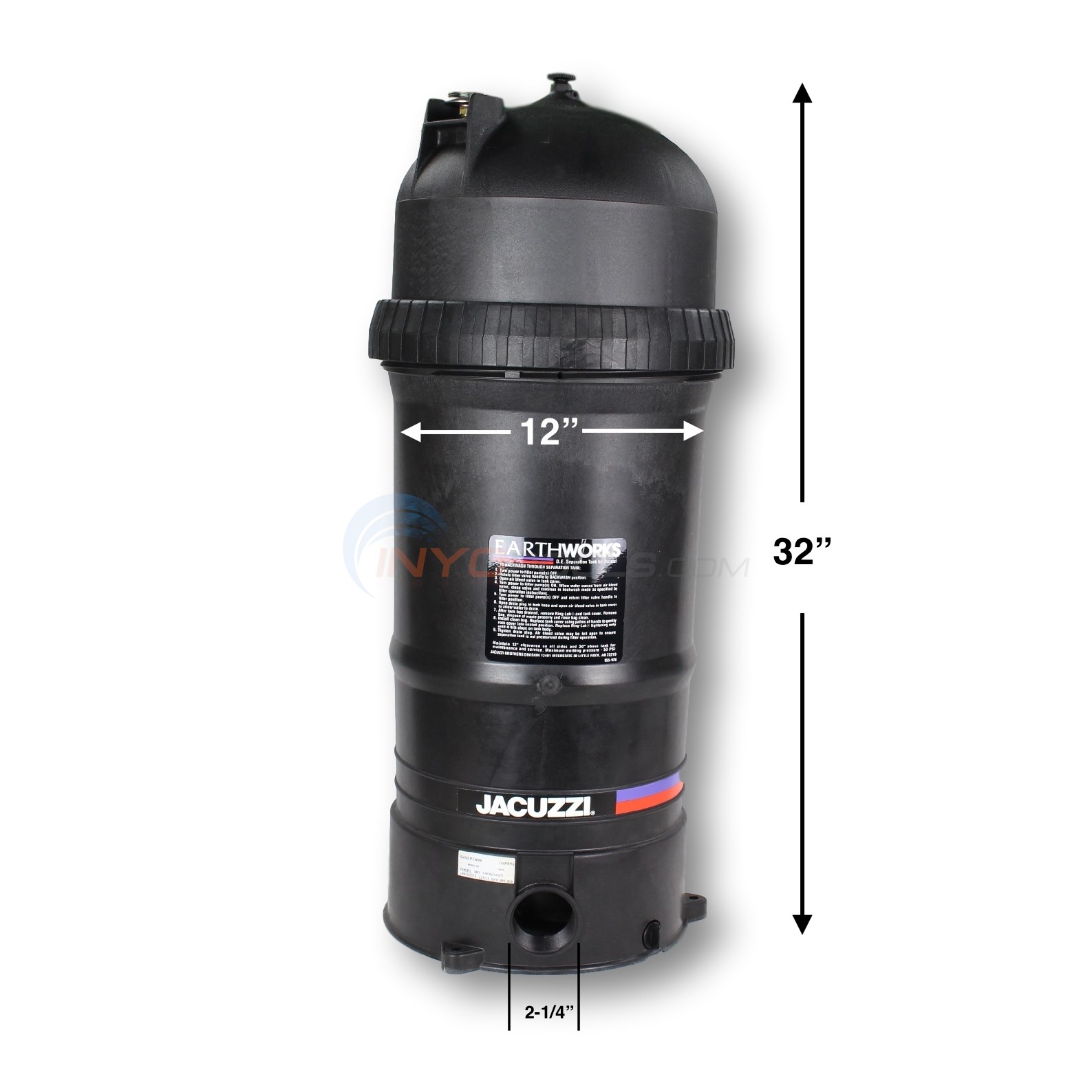 Jacuzzi Inc. Jacuzzi Earthworks D.E. Separation Tank 2" - INYOPools.com