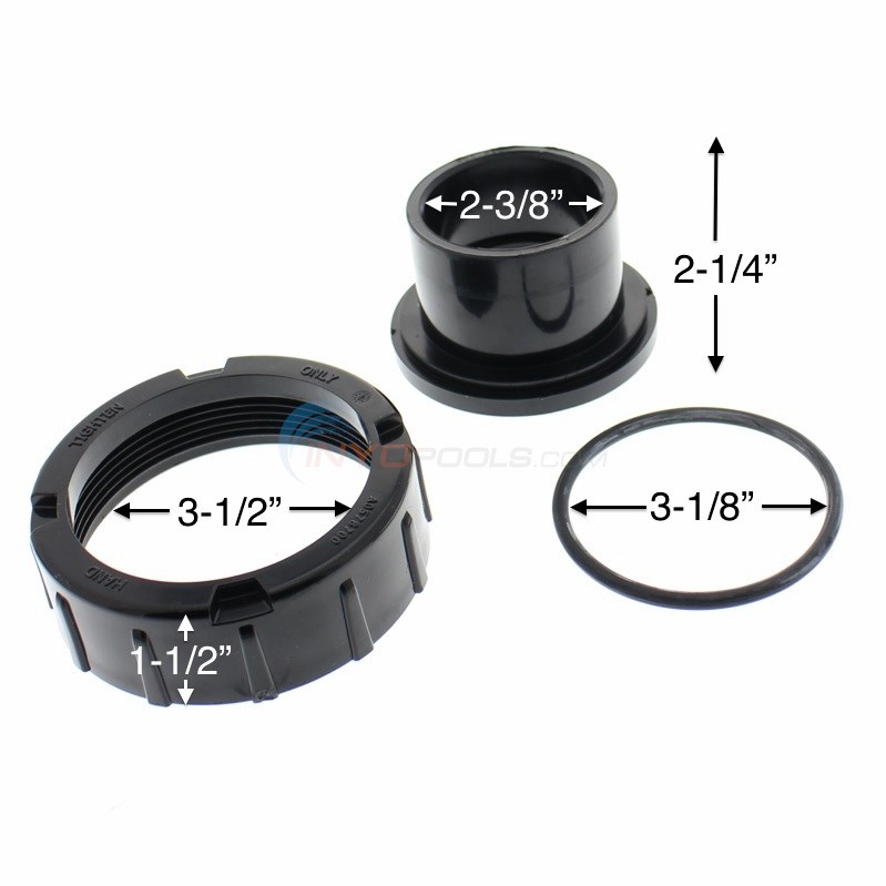 Jandy Zodiac Pump Union Set with Tail Pieces and O-Rings, 2" x 2-1/2 ...