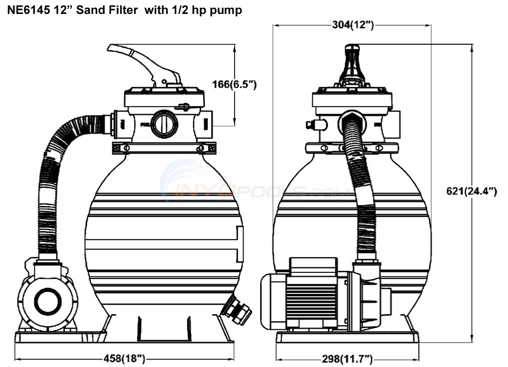 Sandman 12" Sand Filter System With 1/2 Hp Pump - NE6145 - INYOPools.com