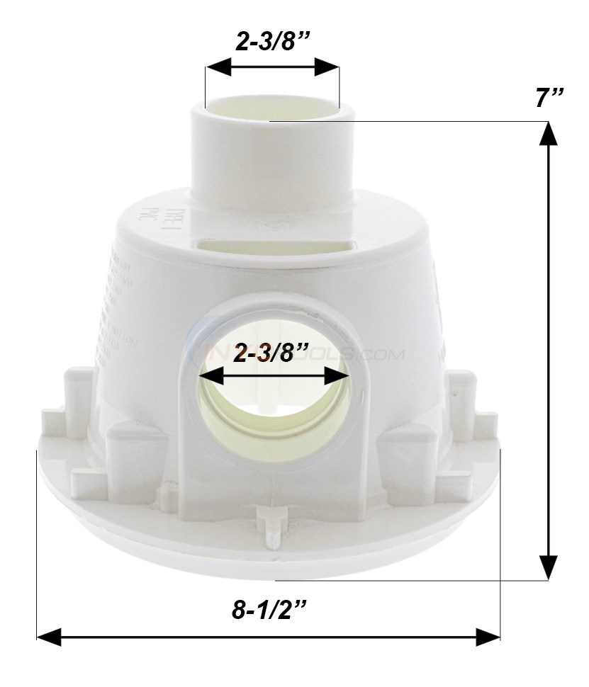 Waterway Anti-Vortex Pool Main Drain, 2" Ports, White - 640-2750 V ...
