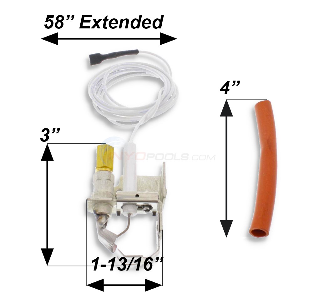 Raypak IID Pool Heater Pilot Light Assembly, Natural Gas and Propane ...