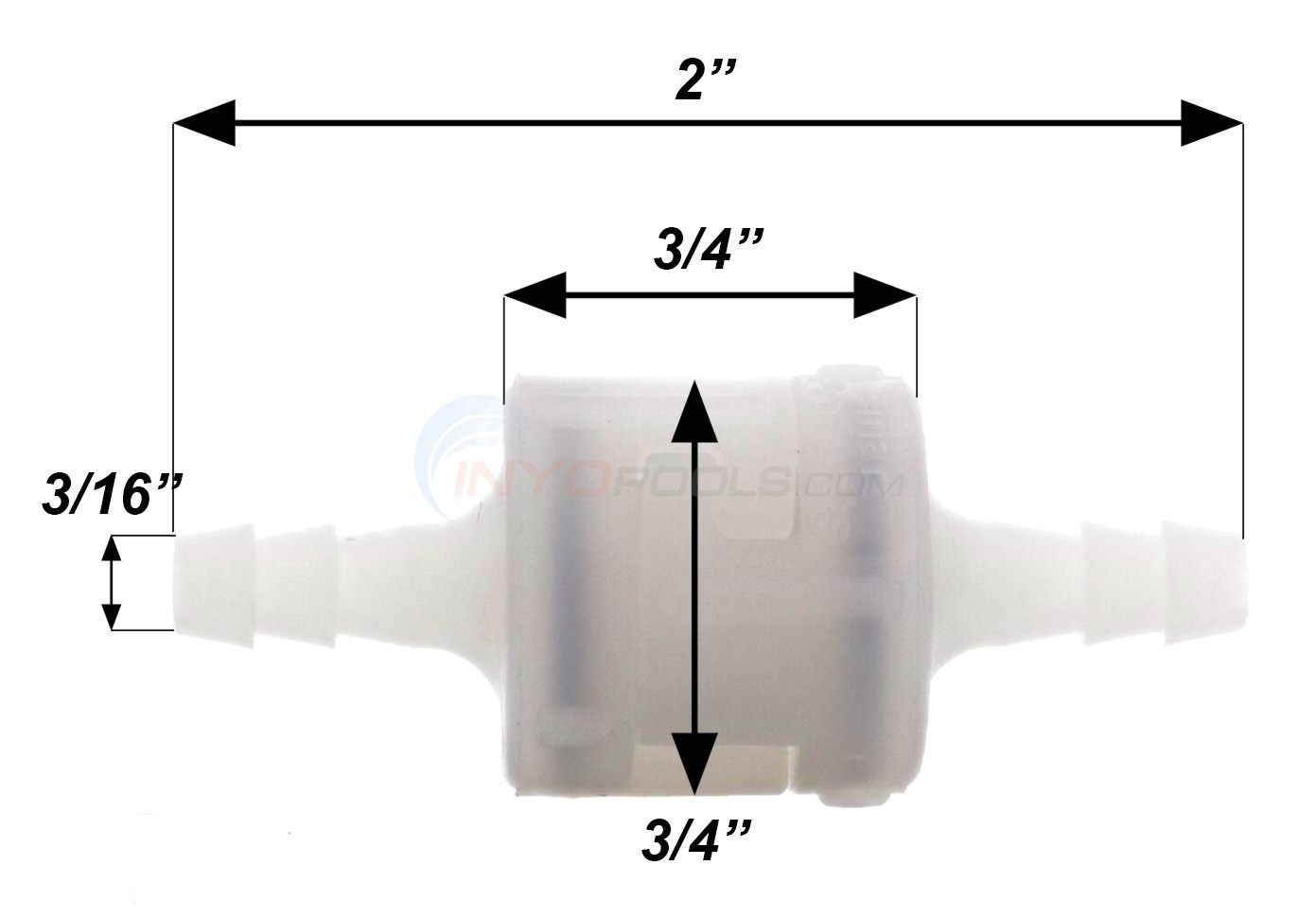 Del Ozone Total Eclipse Check Valve (3/16HBx1/4HB) - INYOPools.com