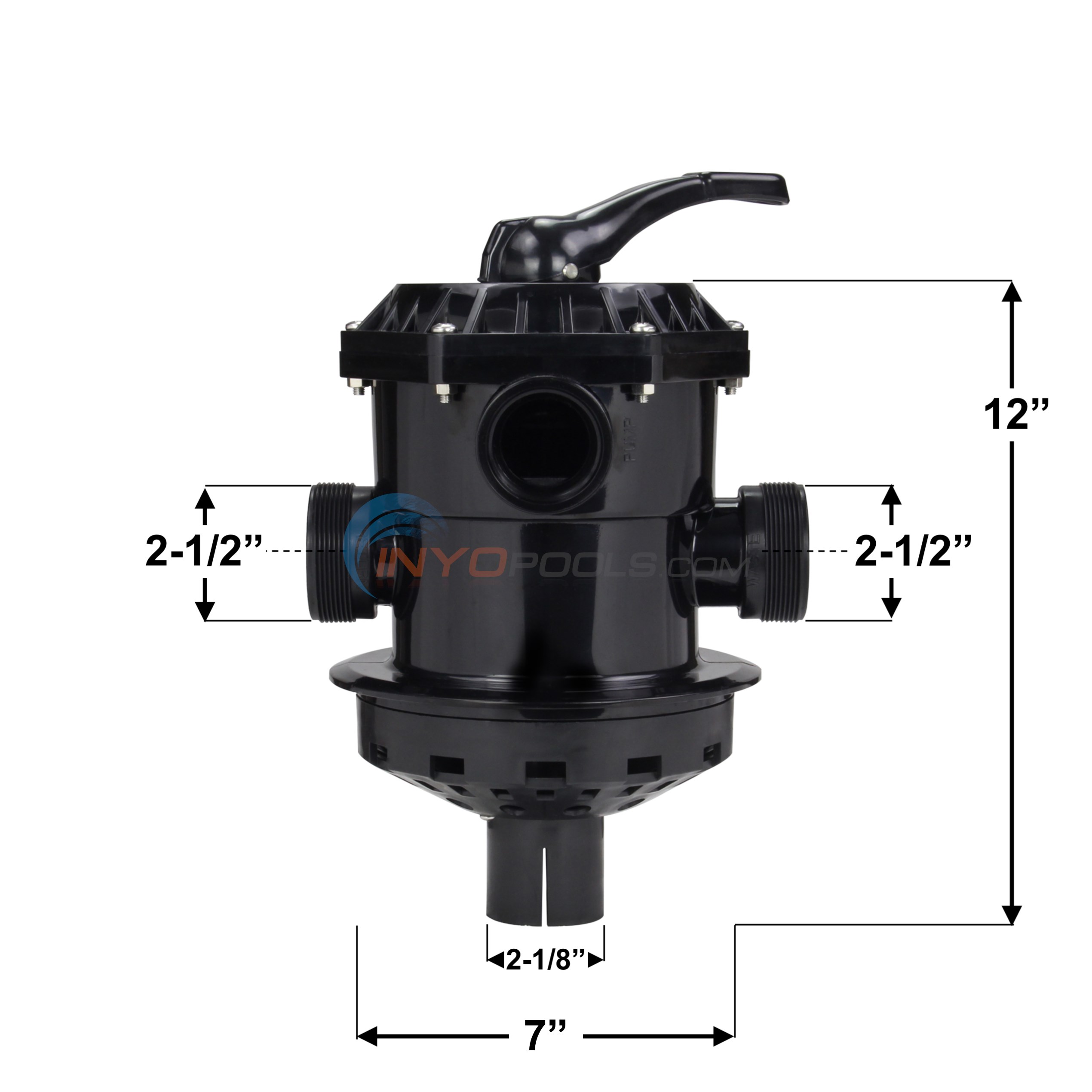 Pureline 6 Way Top Mount Pool Sand Filter Backwash Valve, 647304071000 ...