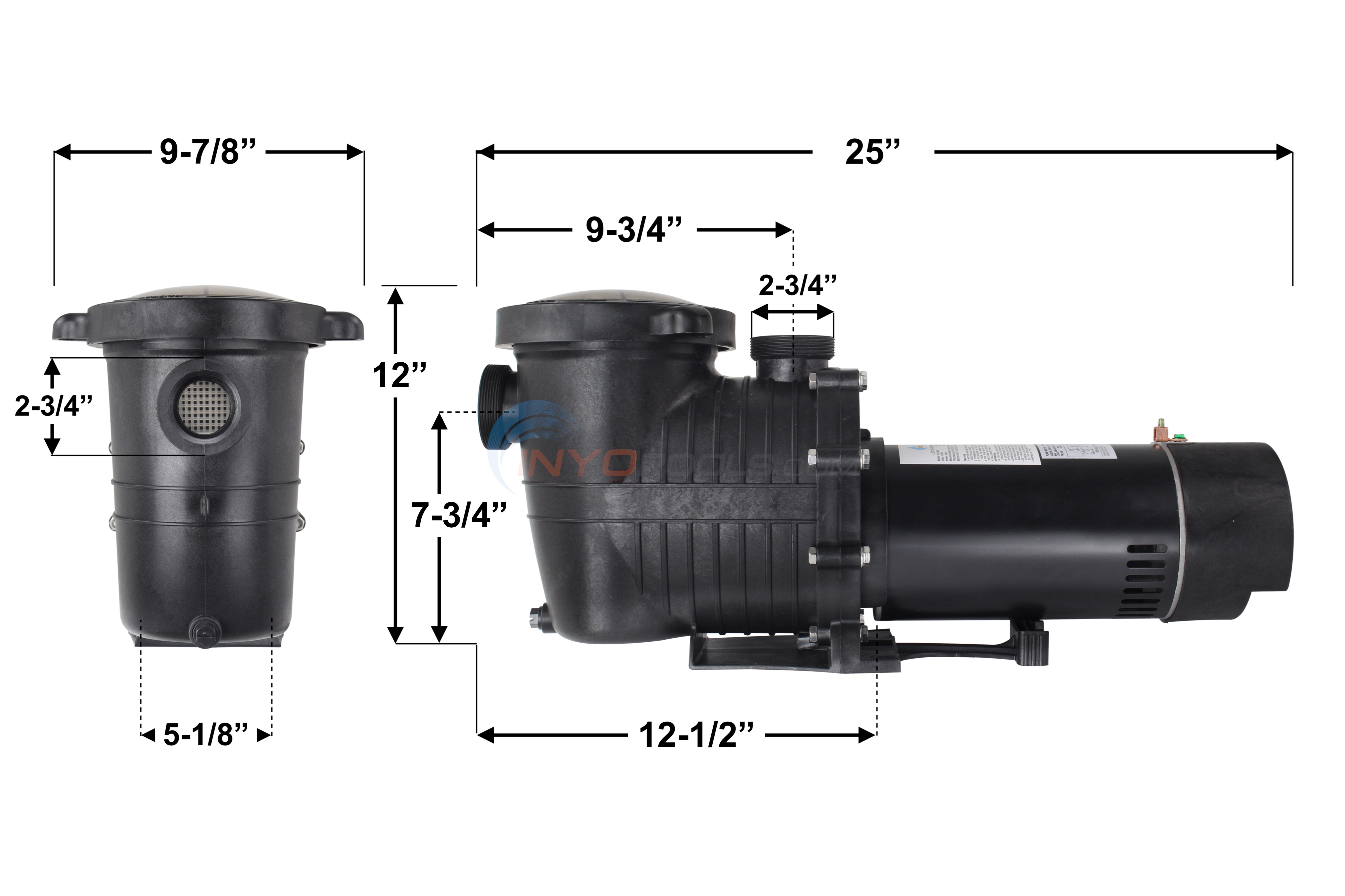 Pureline 1 HP Pure Flow Pump, Inground Pool, Dual Speed, 230 Volt ...