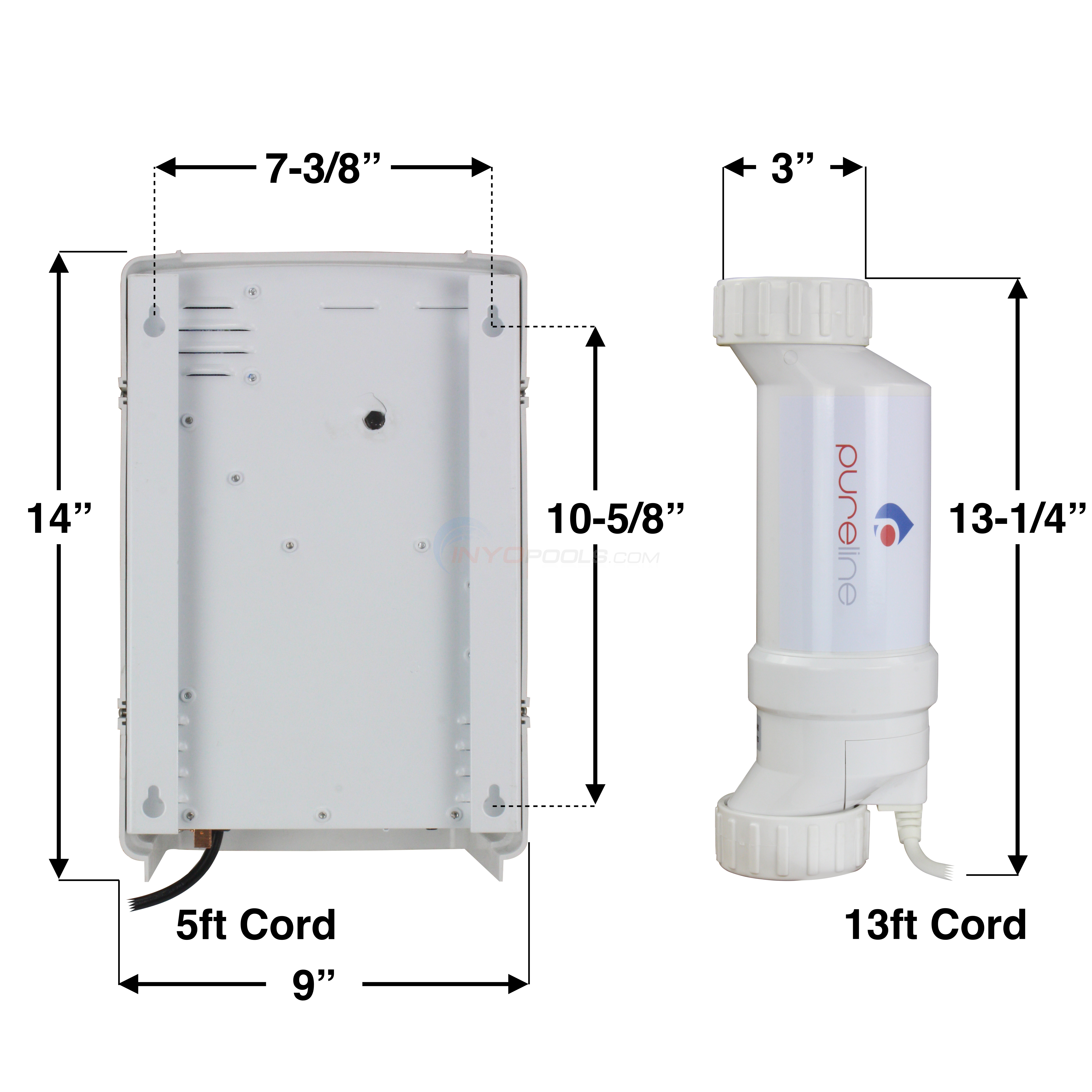 Pureline Crystal Pure 3.0 Above Ground Pool Salt Chlorine Generator, Up ...
