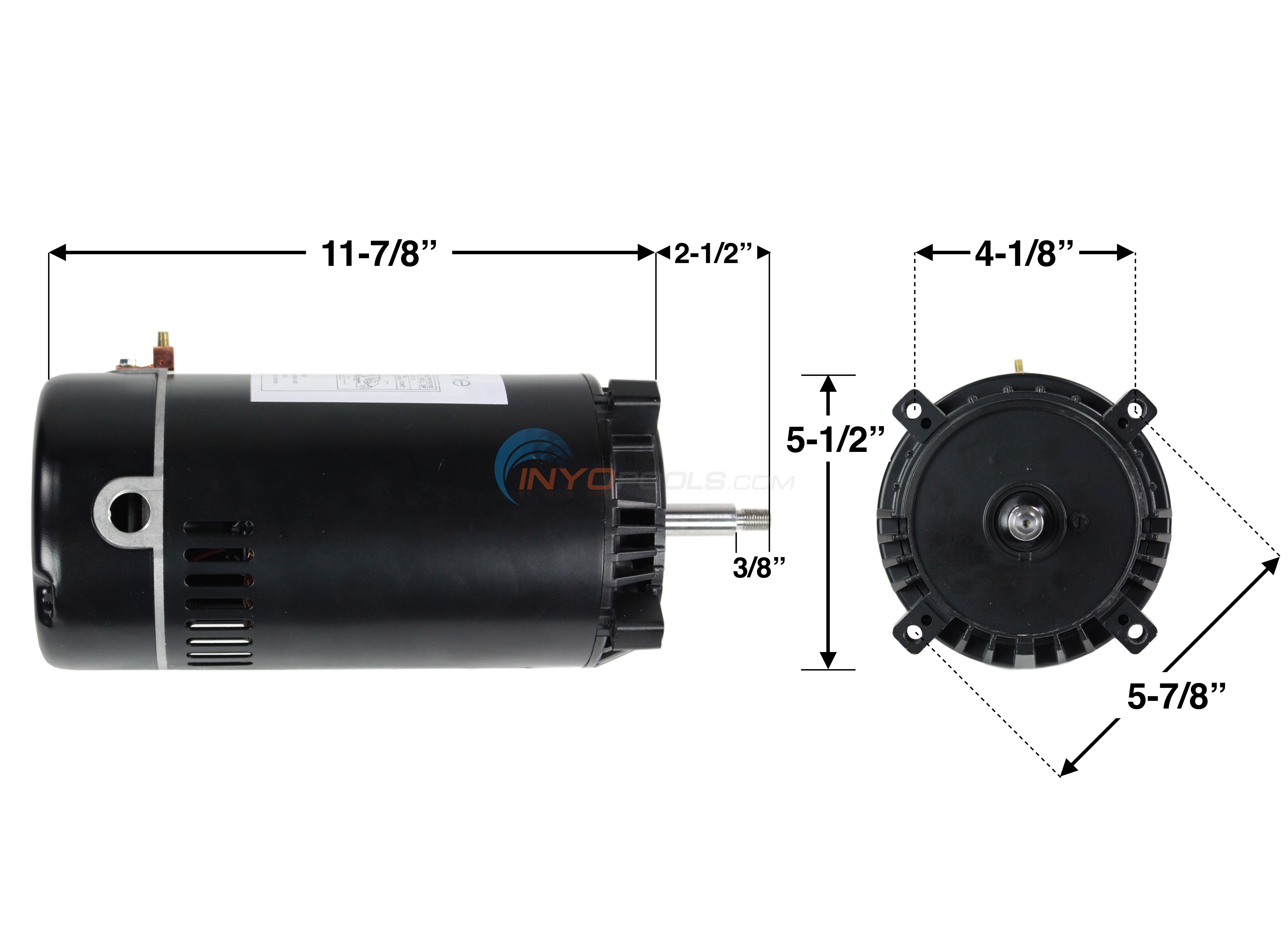 Pureline 1 HP Round Flange 56J Up Rate Motor | Replaces UST1102 ...