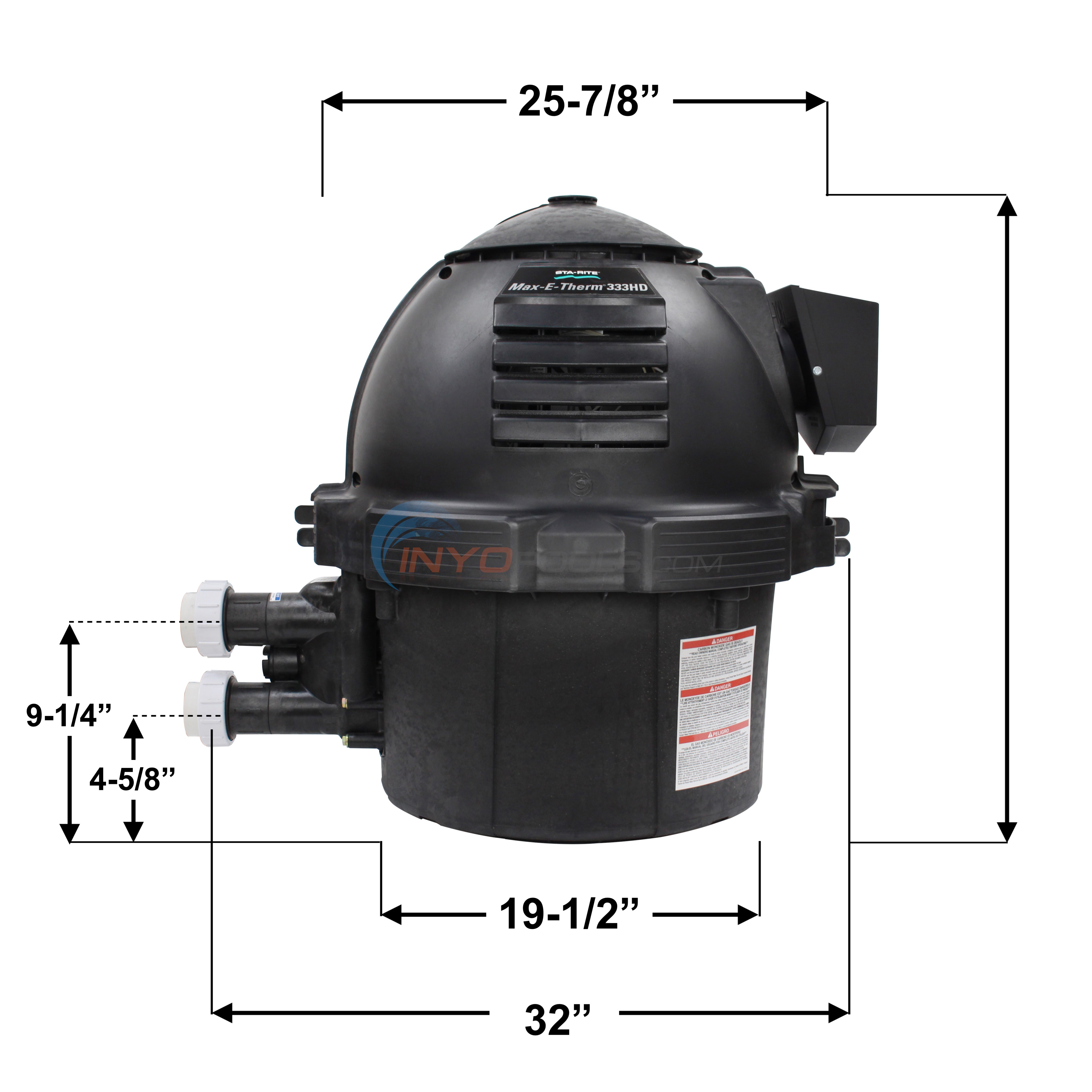 Max-E-Therm Heater 333,000 BTU - NG - Ele Ign Low NOx HD - INYOPools.com