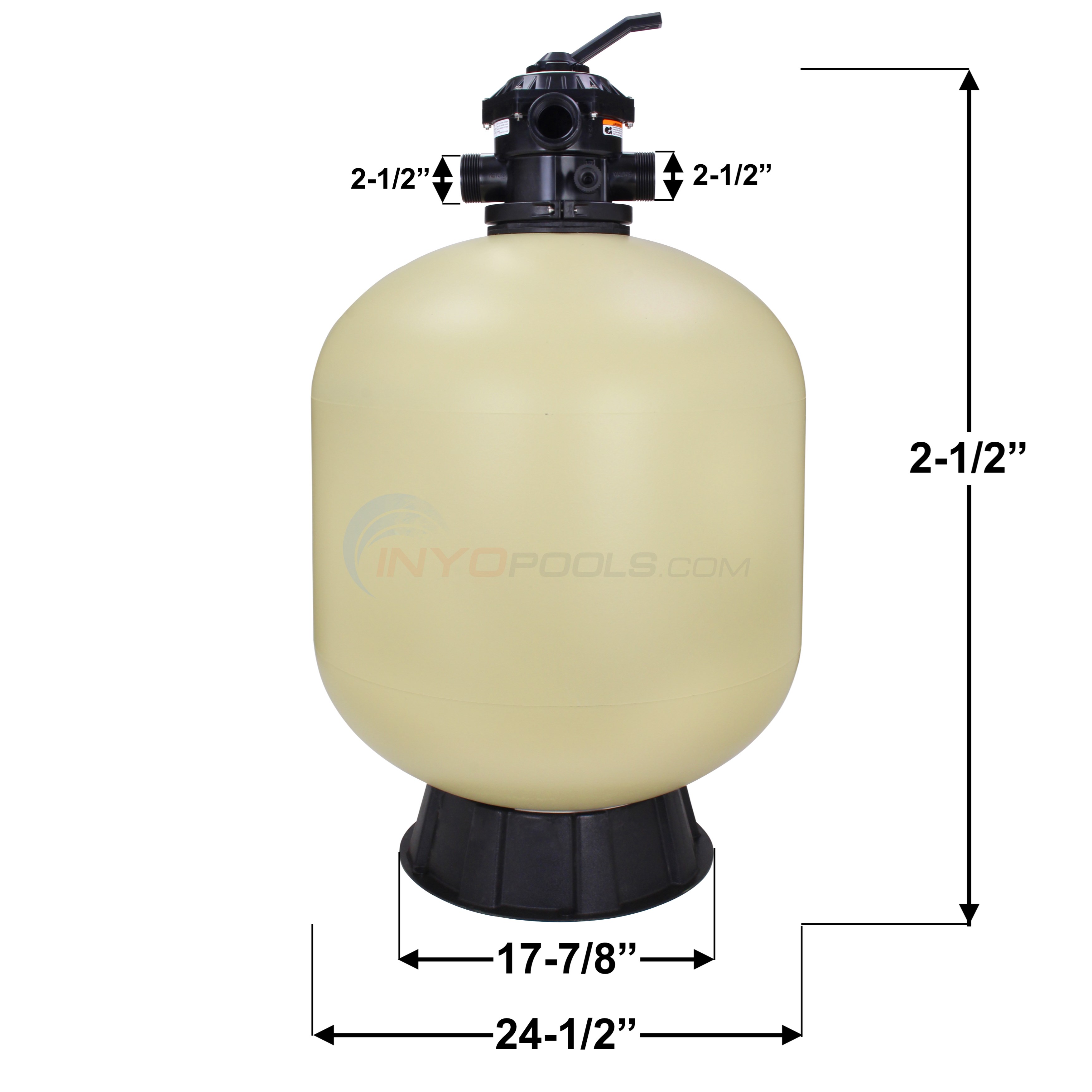 Pentair Tagelus 24" Pool Sand Filter, Top Mount 1.5" Valve - EC-145241 ...