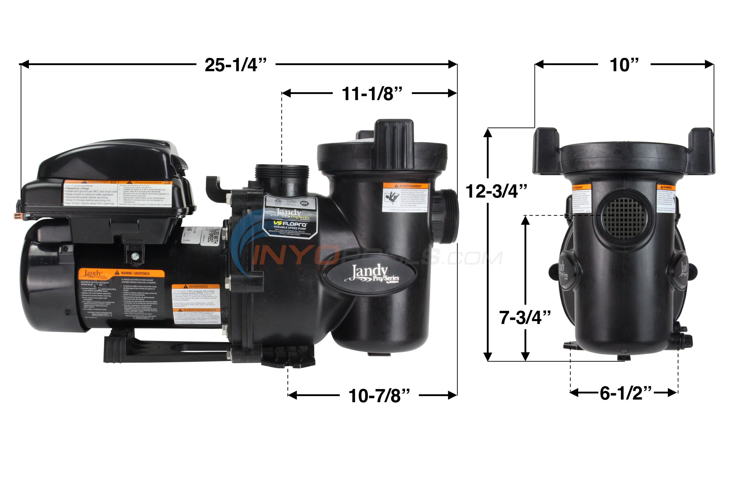 Jandy FloPro Variable Speed Pump 1.65HP 230V VS-FHP1.0 - INYOPools.com