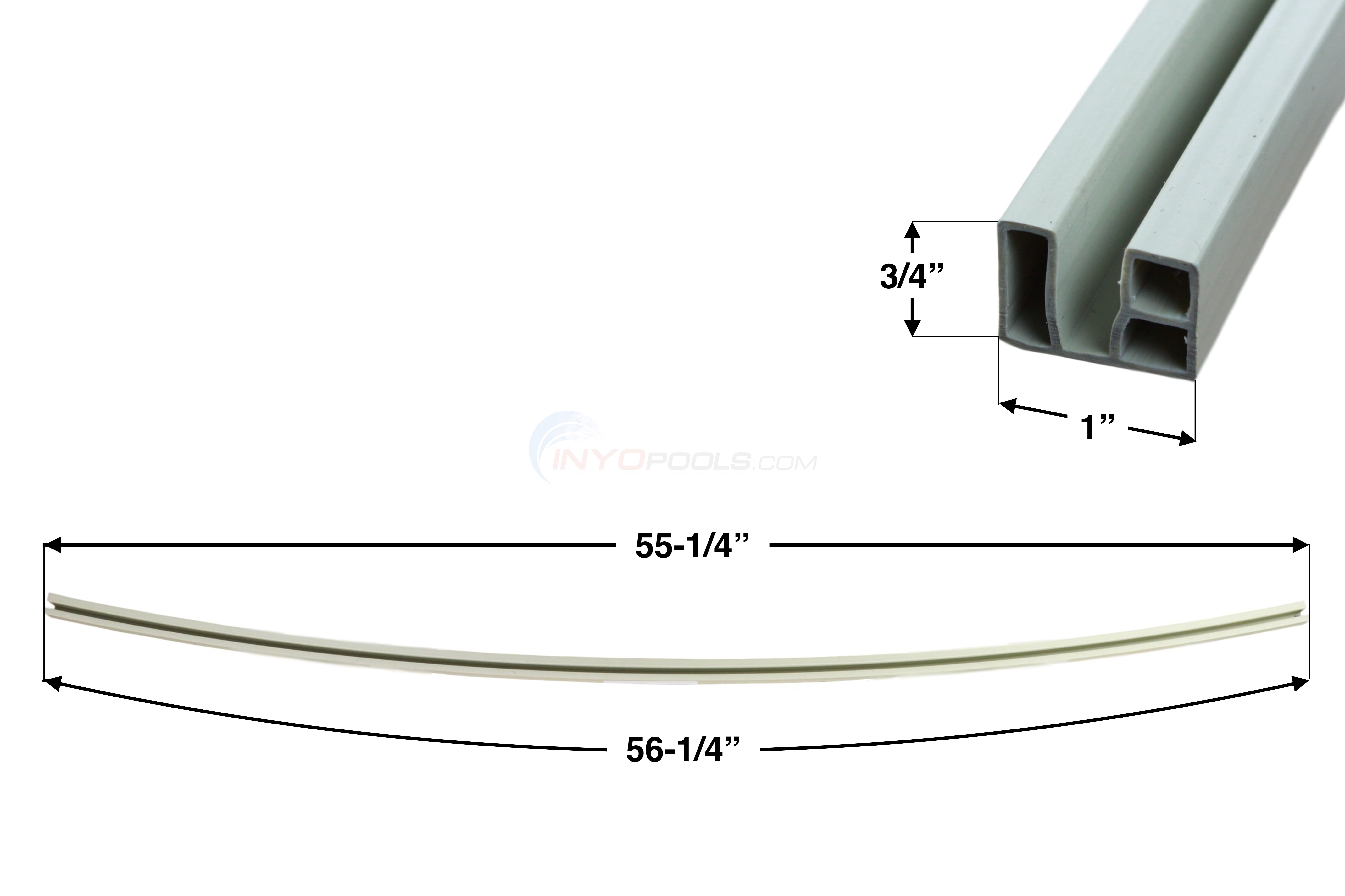Wilbar Bottom Rail Extruded Resin 24D' 56-1/4" (Single) - INYOPools.com