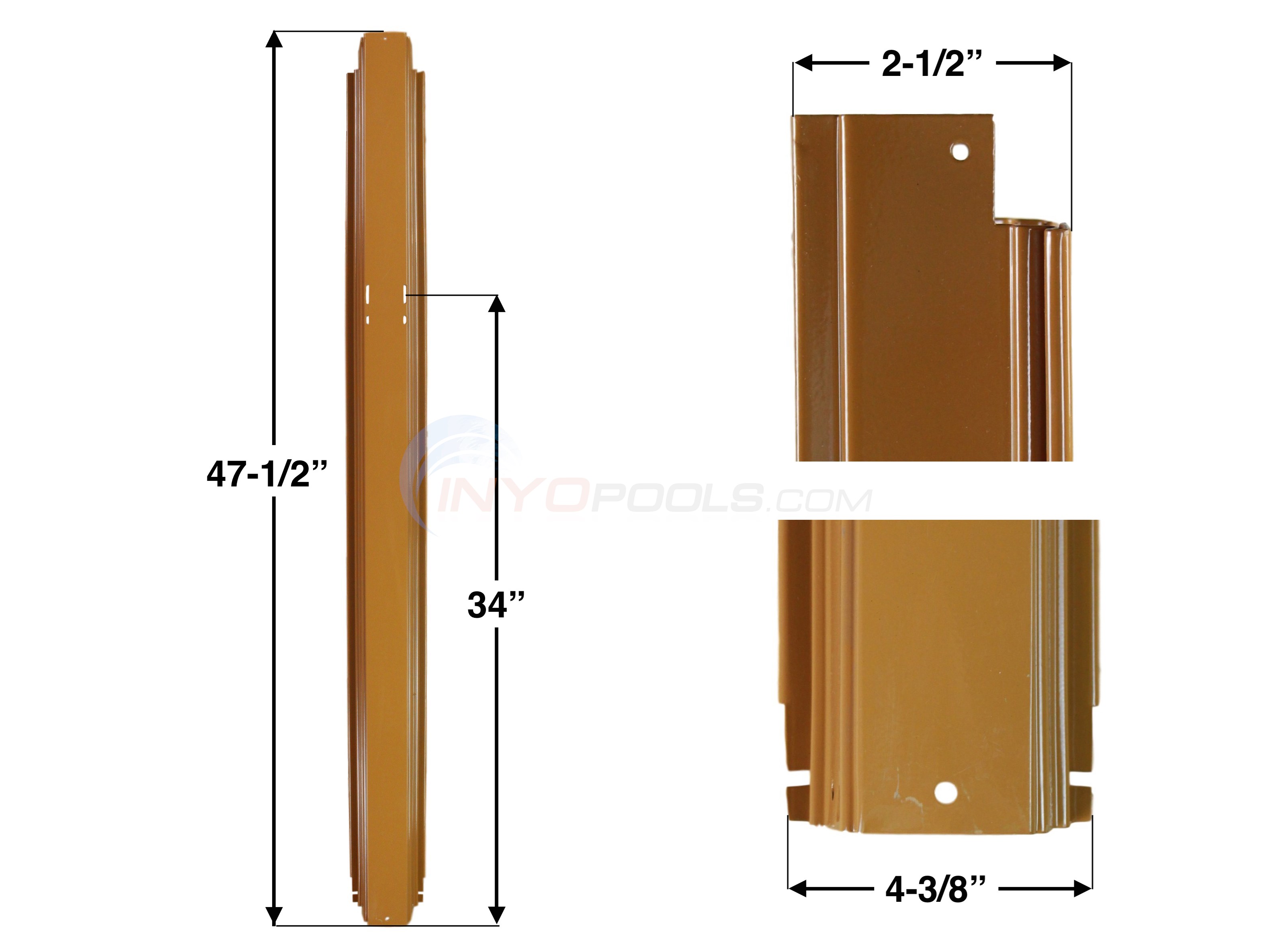 Wilbar Upright Redwood Steel 47-1/2" (Single) - 1440524 - INYOPools.com