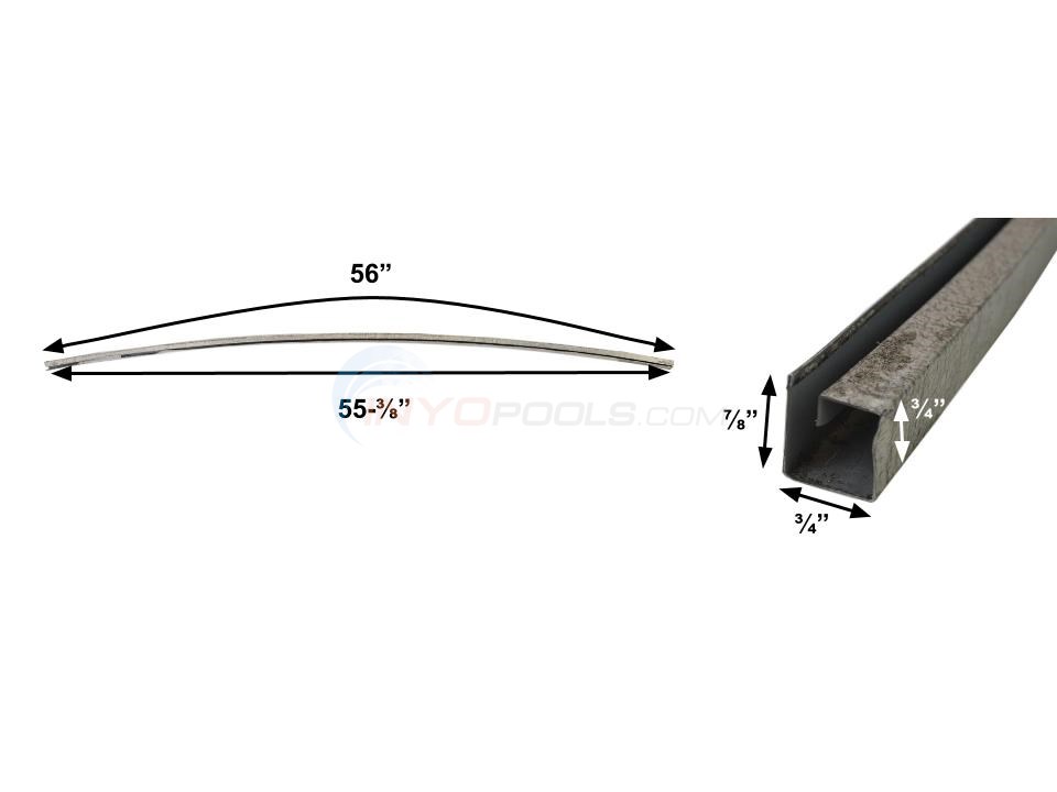 Steel Bottom Rail 56" J2000, Belize, Malibu (SINGLE) LIMITED QTY ...