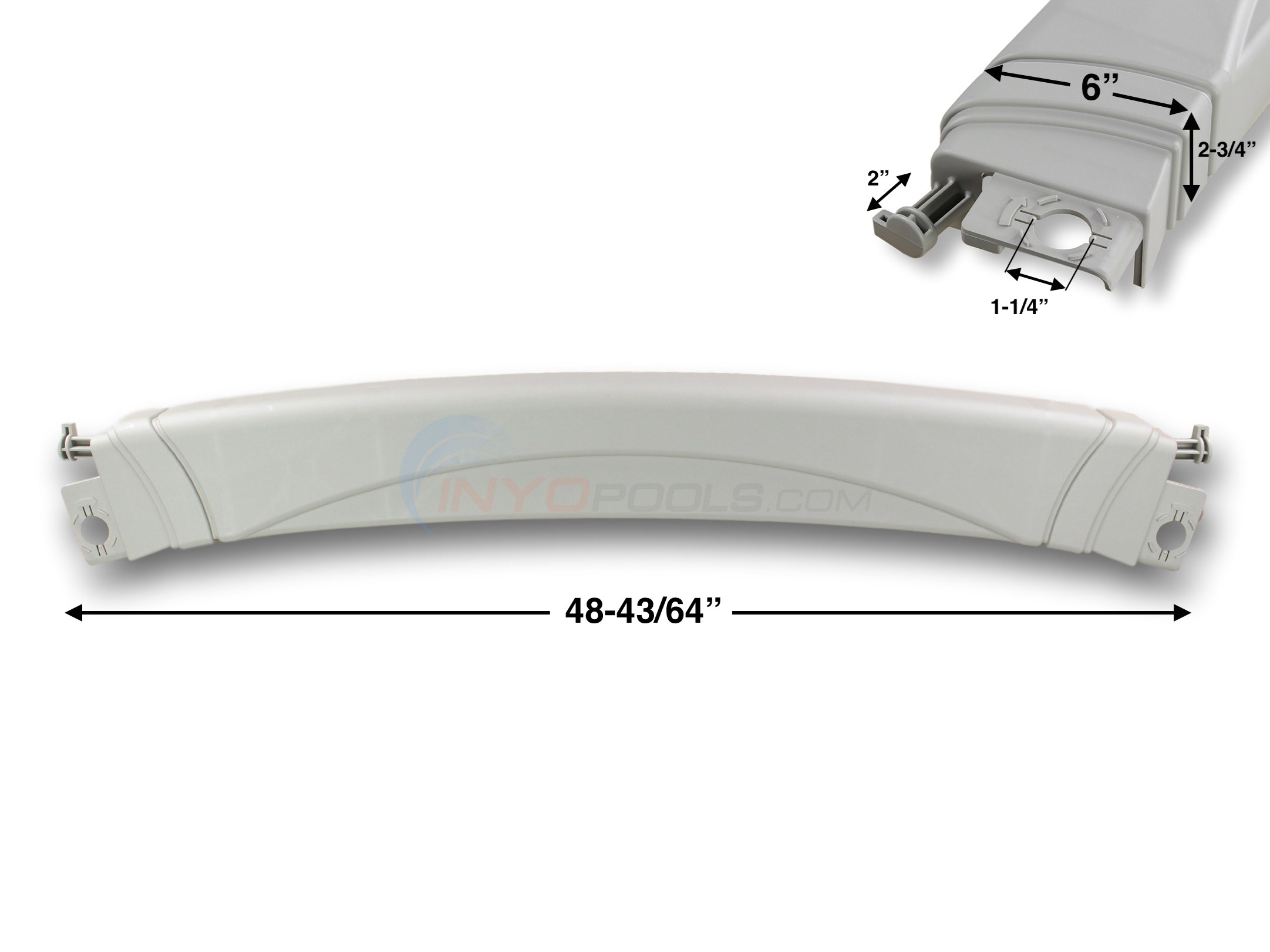 Wilbar Matrix Above Ground Pool Top Rail, 8-1/2" x 48-43/64, Single ...