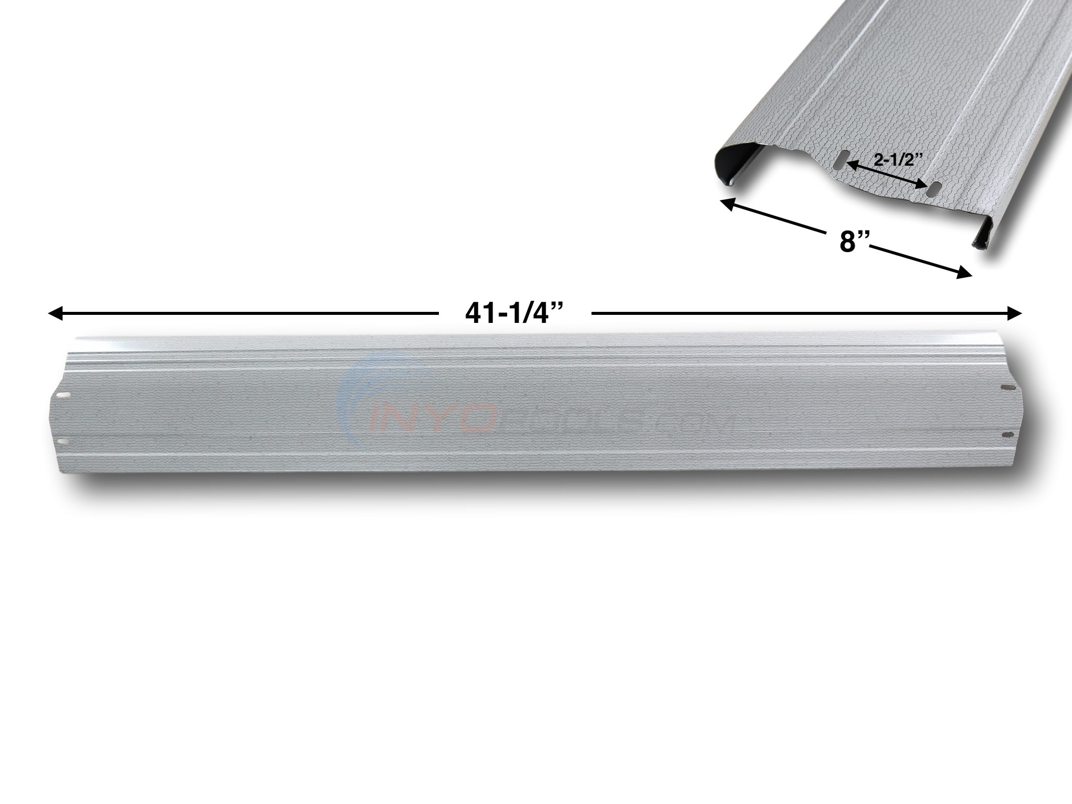 Wilbar Endeavor Top Rail, Straight Side, 8" x 41-1/4", Steel, Single ...