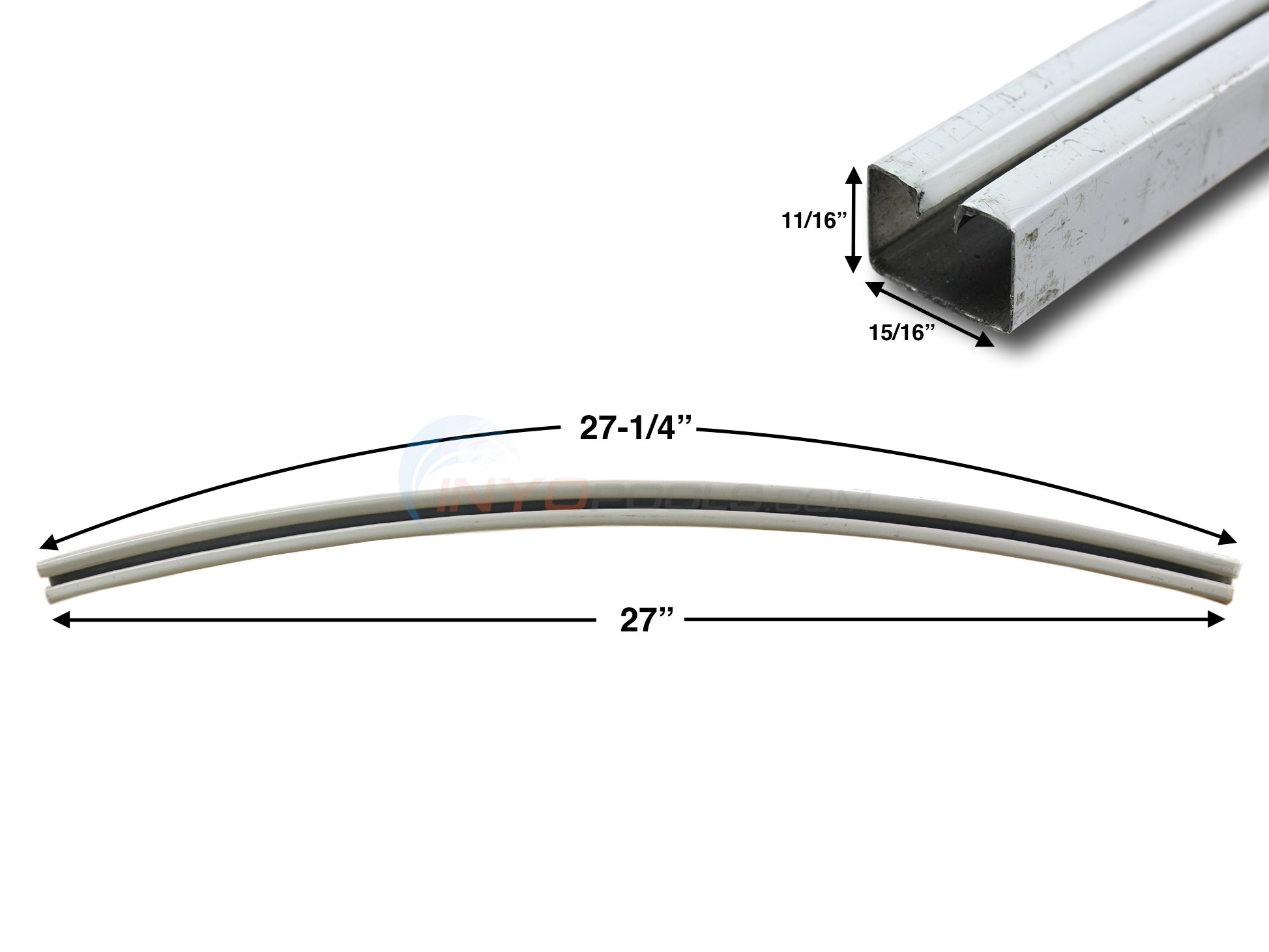 Wilbar Bottom Rail 27 1/4" (8-PACK) - 37391-PACK8 - INYOPools.com