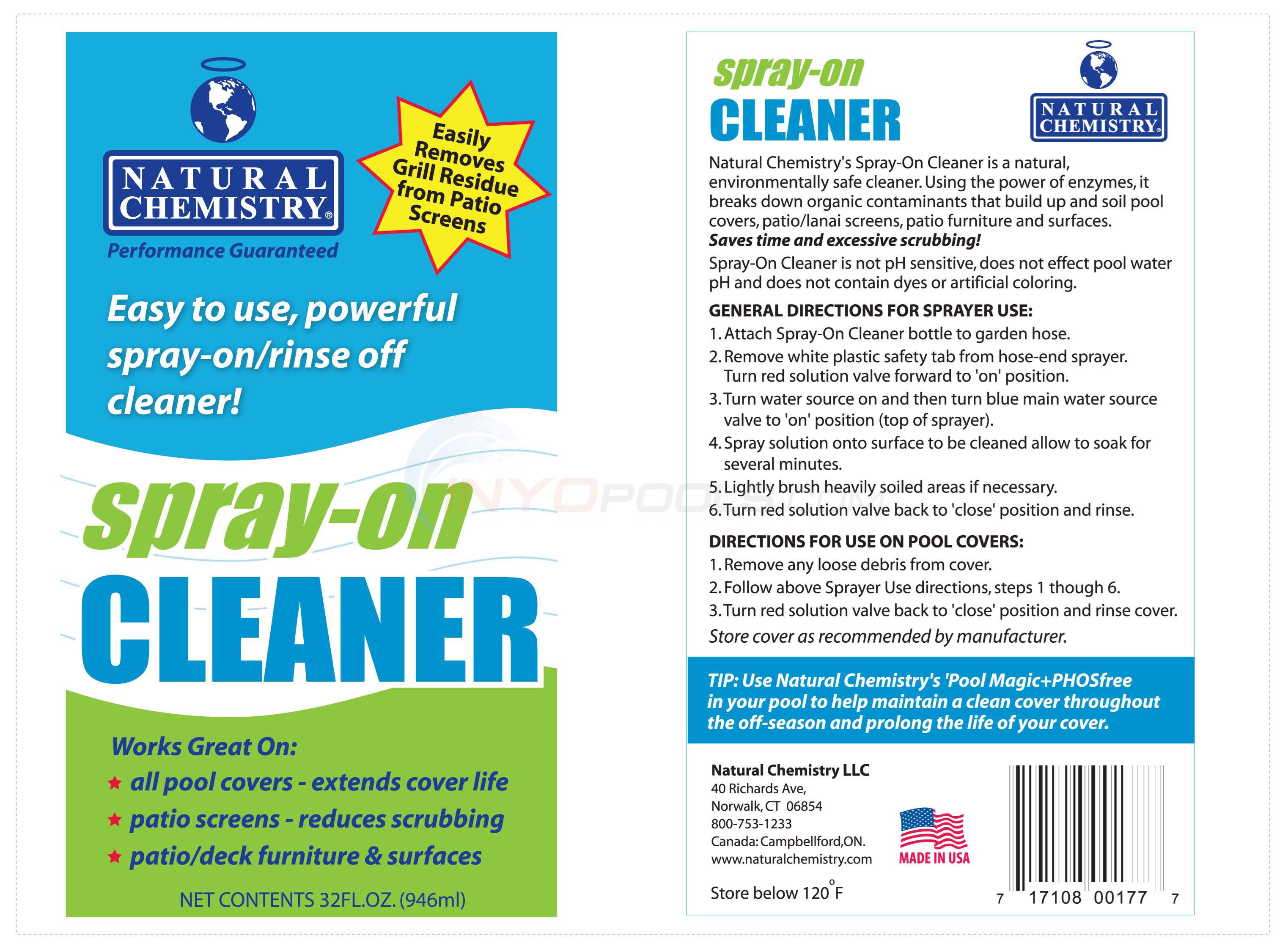 Natural Chemistry Pool Cover Cleaner 32 Oz Discontinued Out of Stock ...